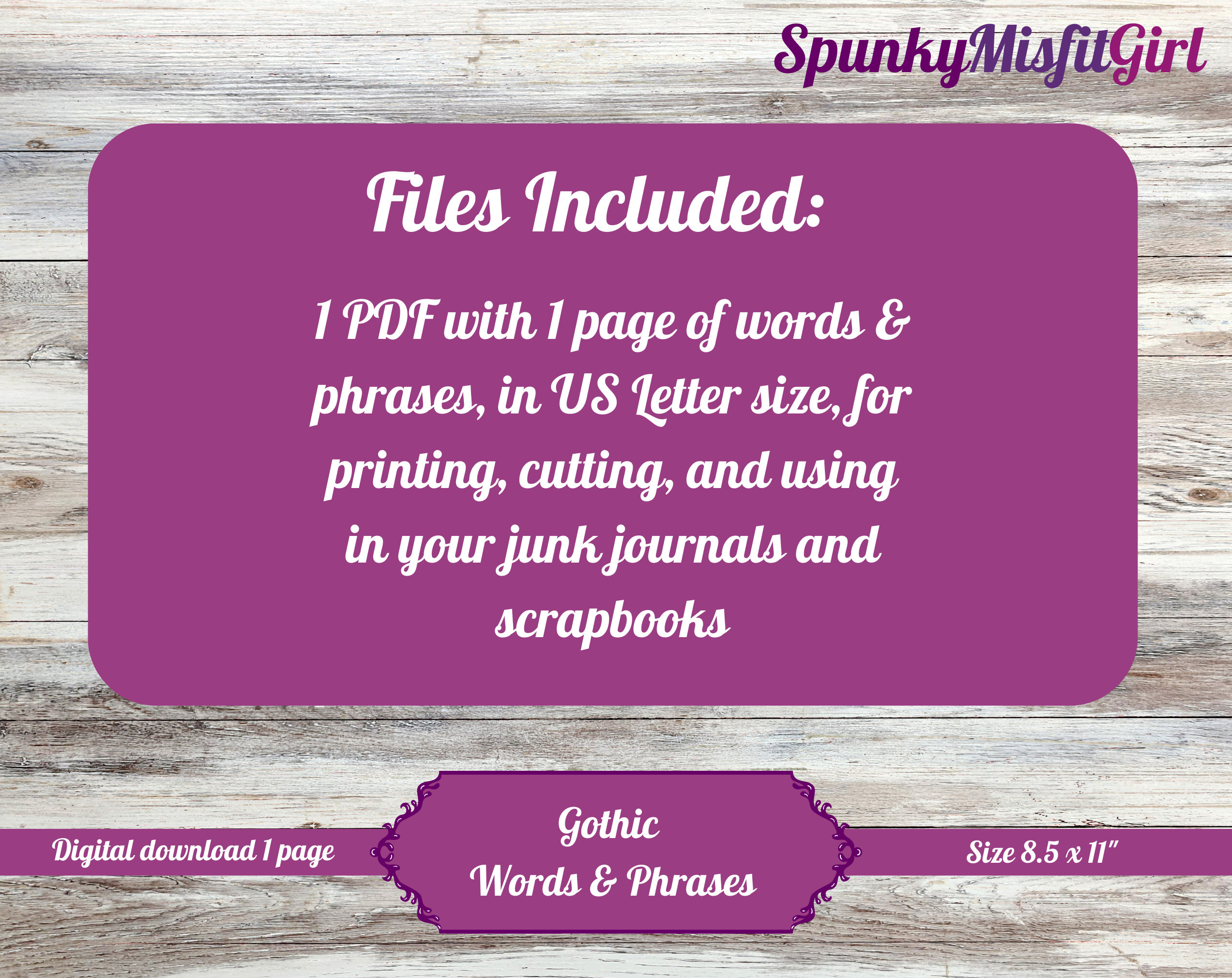 Gothic Words & Phrases Junk Journal Ephemera - Etsy