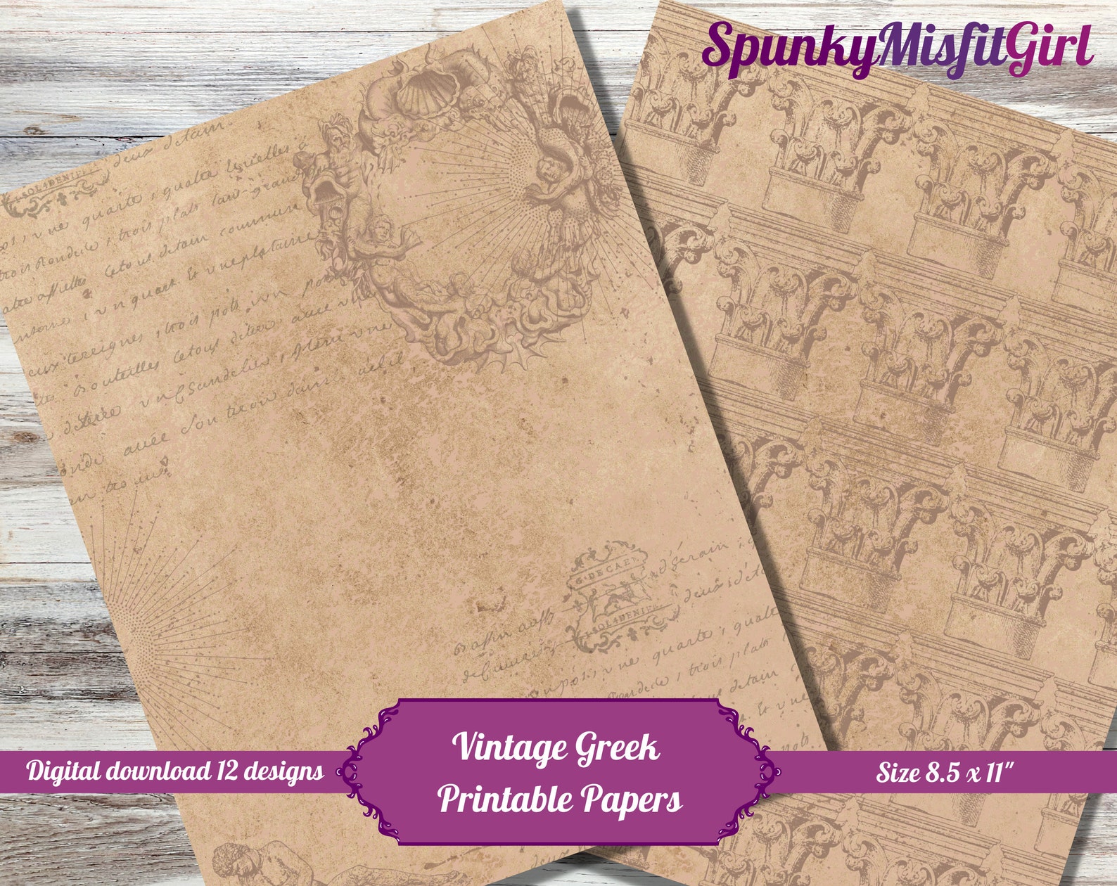 Vintage Greek Ancient Greece Junk Journal Printable Paper Junk Journal ...