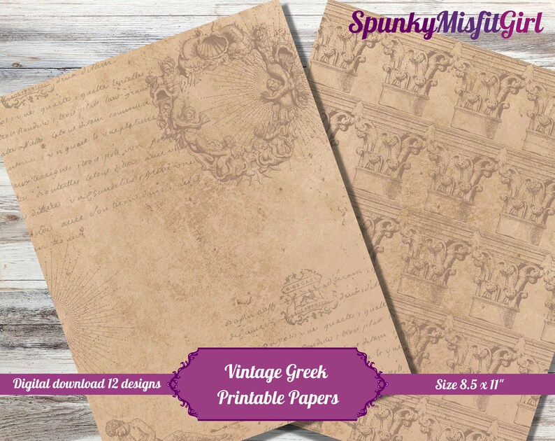 Vintage Greek Ancient Greece Junk Journal Printable Paper Junk Journal ...