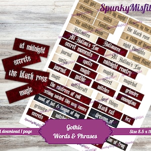 Gothic Words & Phrases Junk Journal Ephemera - Etsy