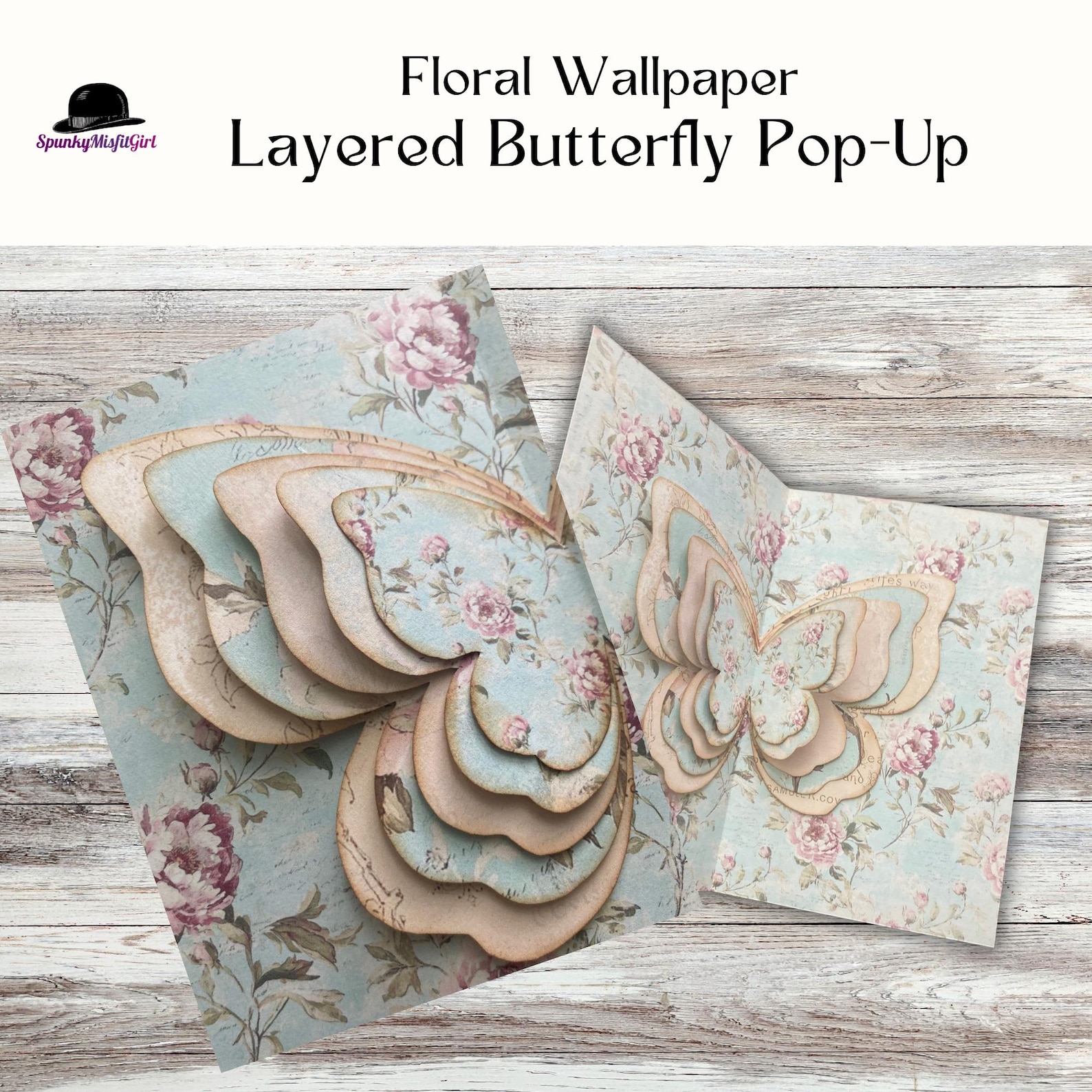 Butterfly Pop up Card Insert: Printable Paper Craft (digital Download ...