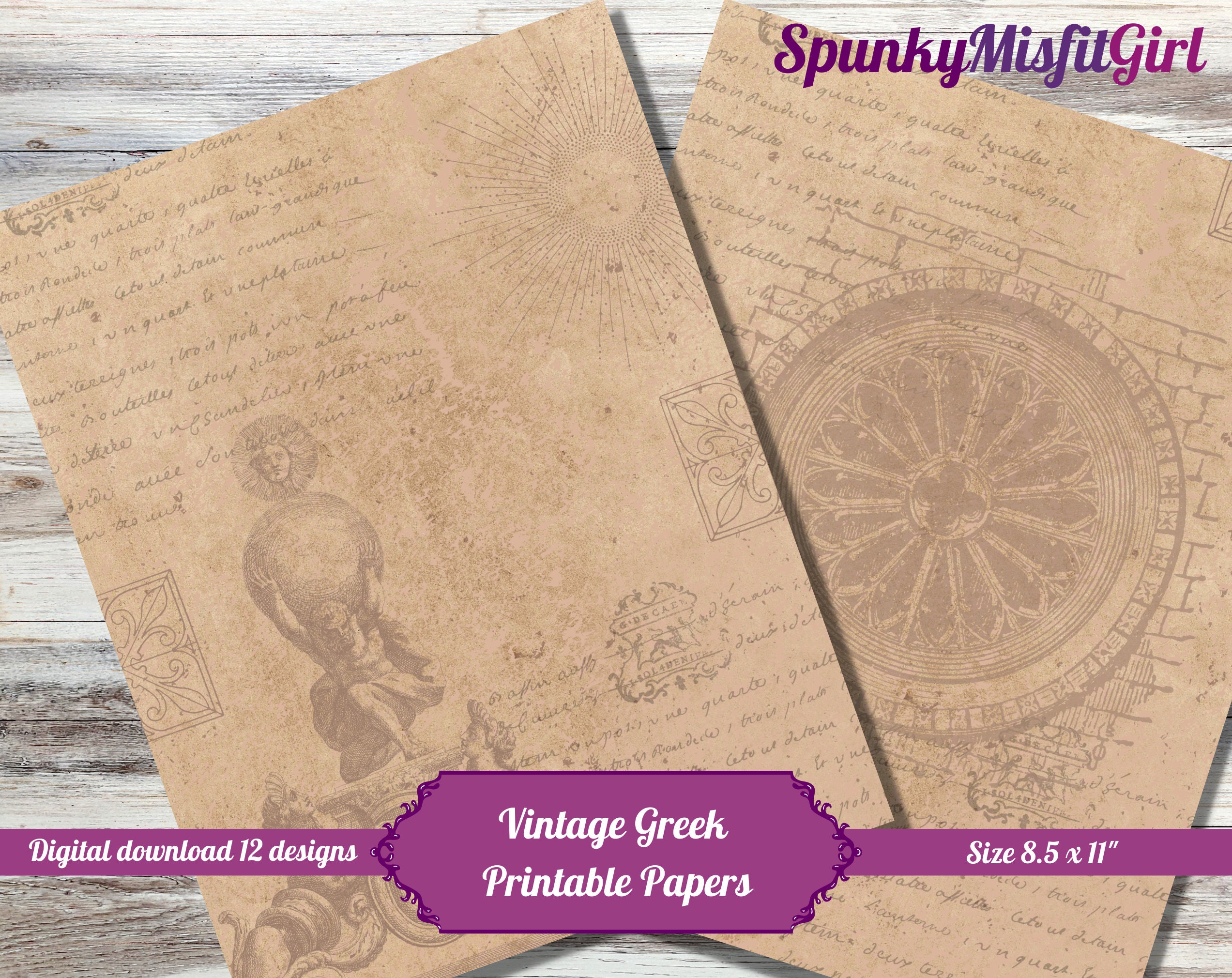 Vintage Greek Ancient Greece Junk Journal Printable Paper Junk Journal ...