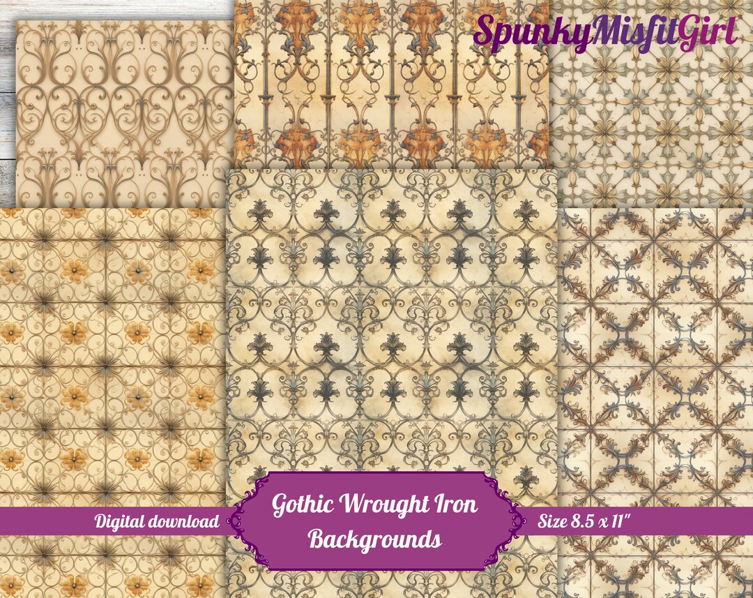 Patterned Paper Gothic Background Dramatic Paper Junk Journal Kit ...