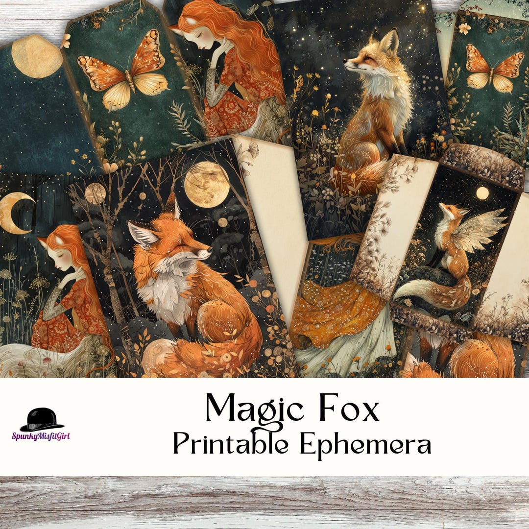 Magic Fox Ephemera Kit: Fantasy Junk Journal Printables (digital ...