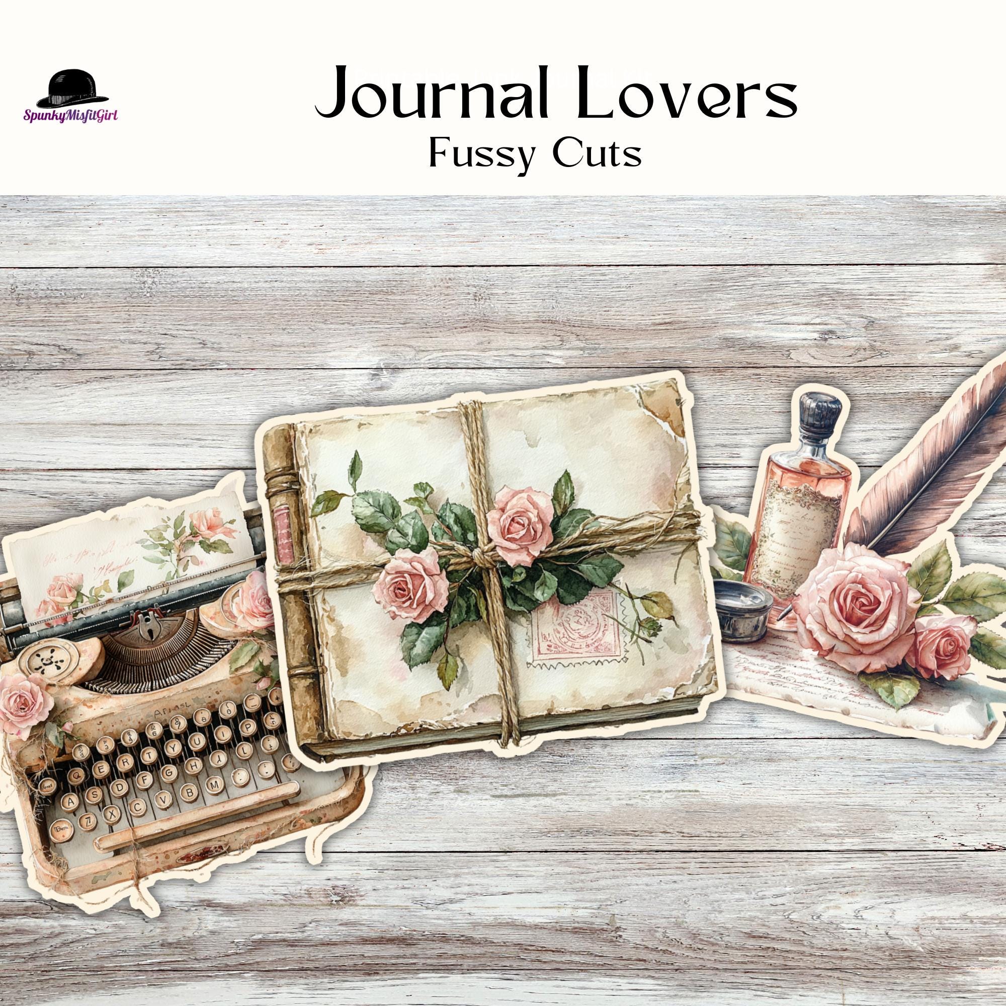 Vintage Journaling Ephemera: Book Lover Fussy Cuts (digital Download ...