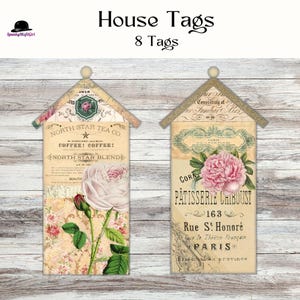 Vintage House Tags Ephemera: Junk Journal Printable Kit (digital ...