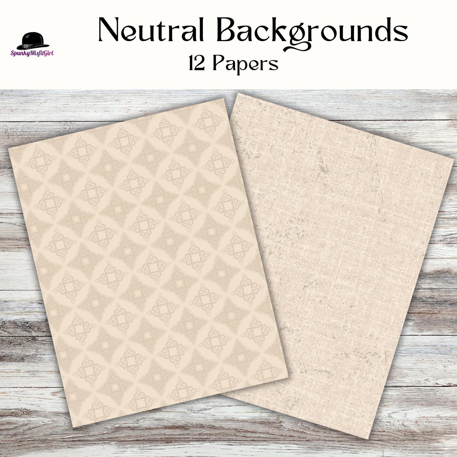 Neutral Beige Paper Set: Printable Junk Journal Kit (digital Download ...