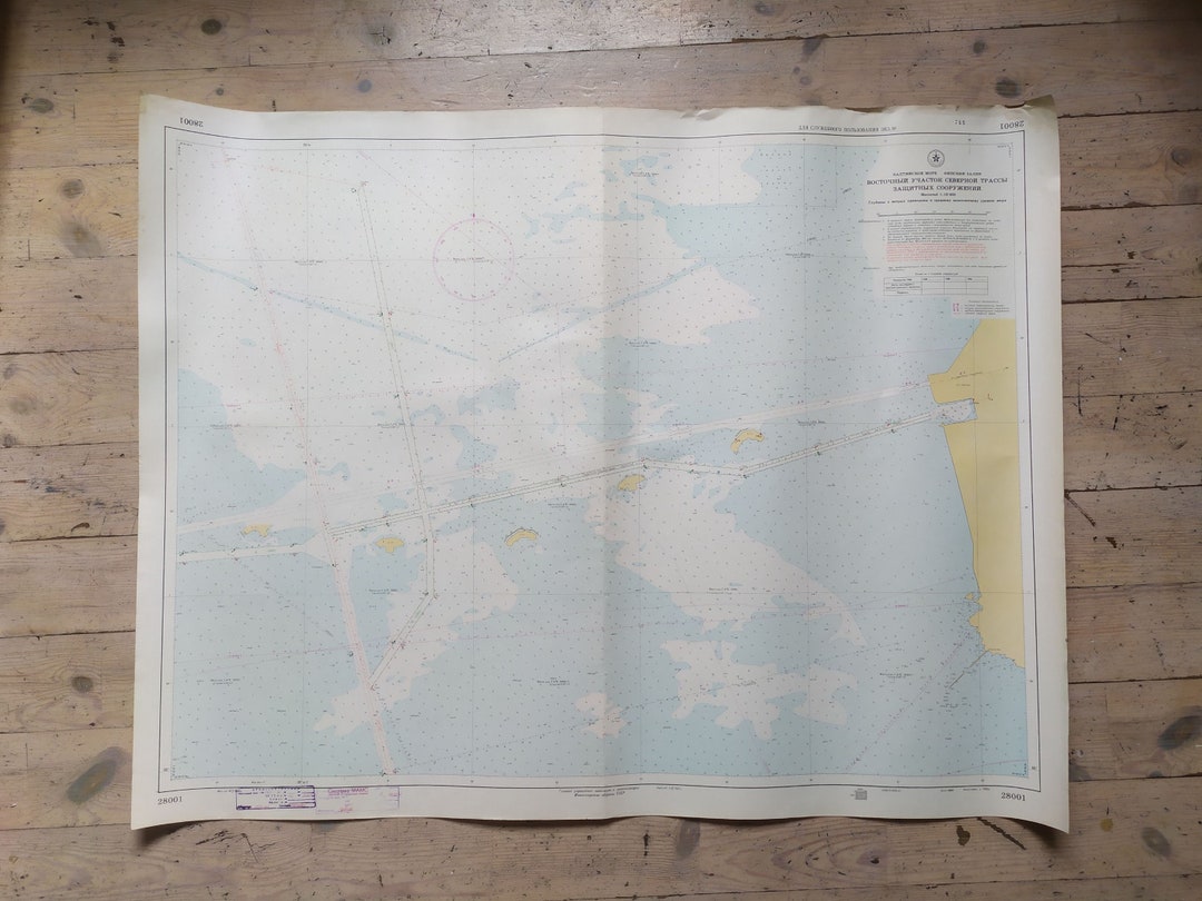Vintage USSR Naval Military Map - Gulf of Finland & Baltic Sea - 1980s ...