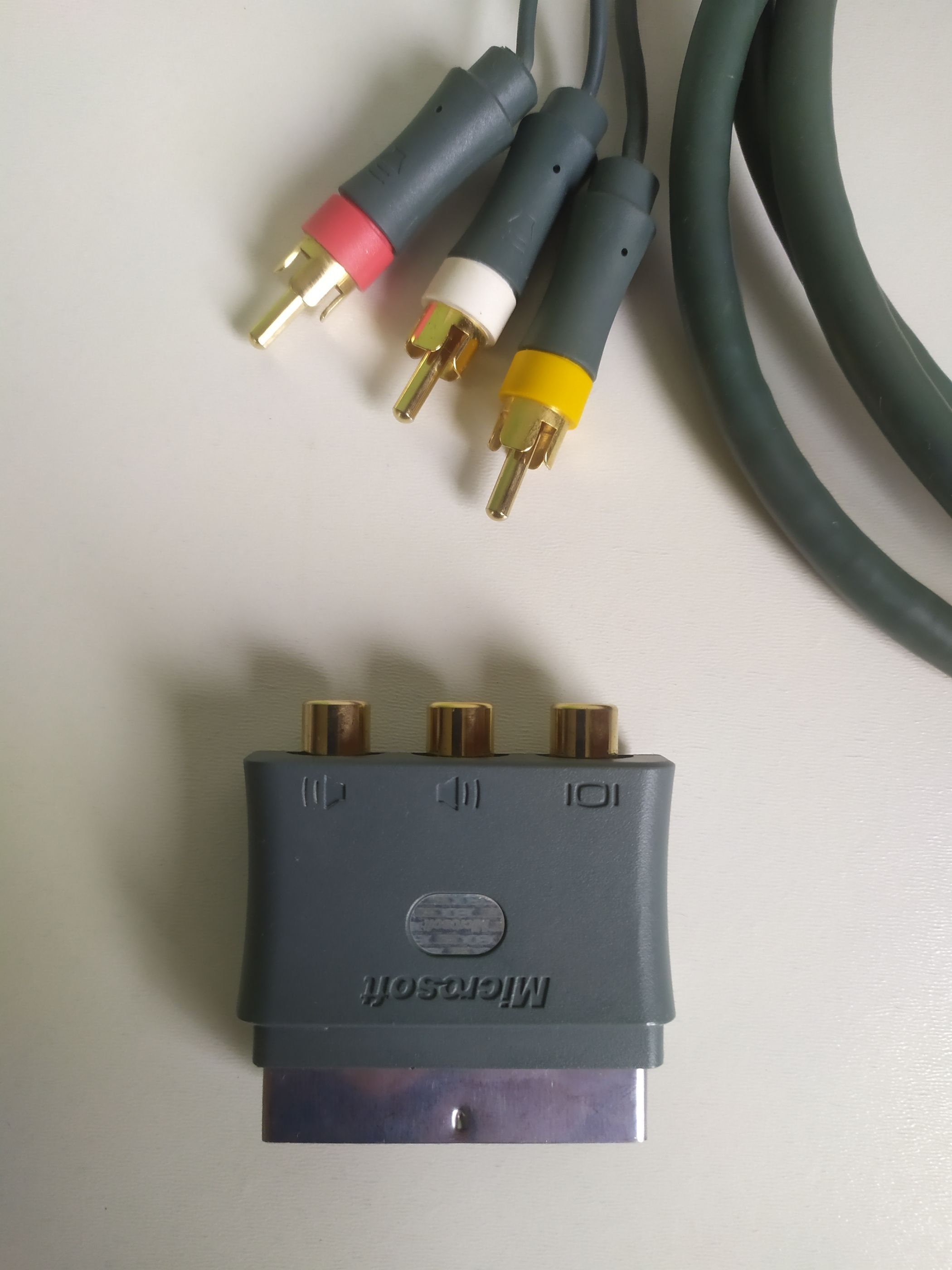 XBOX 360 Official Genuine AV Cable RCA Composite Tv Lead Scart Adapter ...