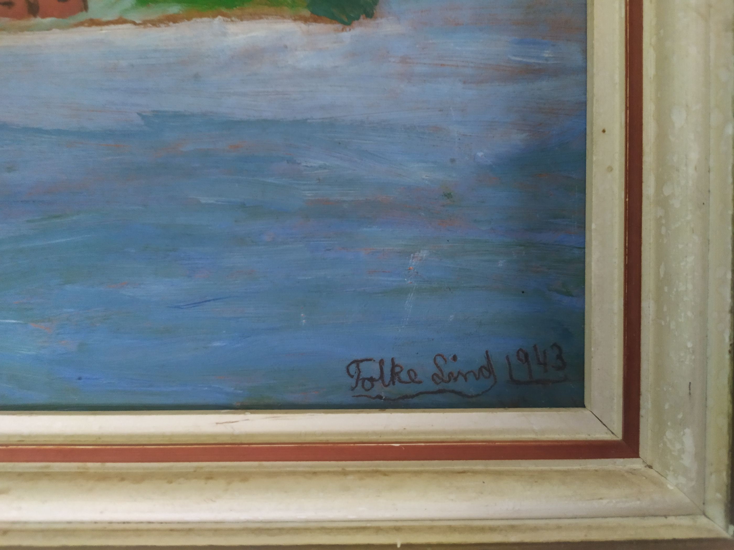 Vintage Oil Painting by Folke Lind 1943 - Scandinavian Landscape Art ...