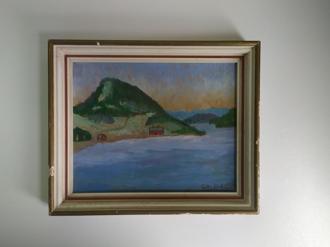Vintage Oil Painting by Folke Lind - 1943, Old Painting, Antique ...