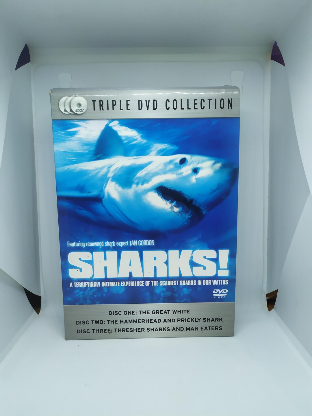 Sharks DVD Box Set - 3 Discs: Great White, Hammerhead, Thresher & Man ...