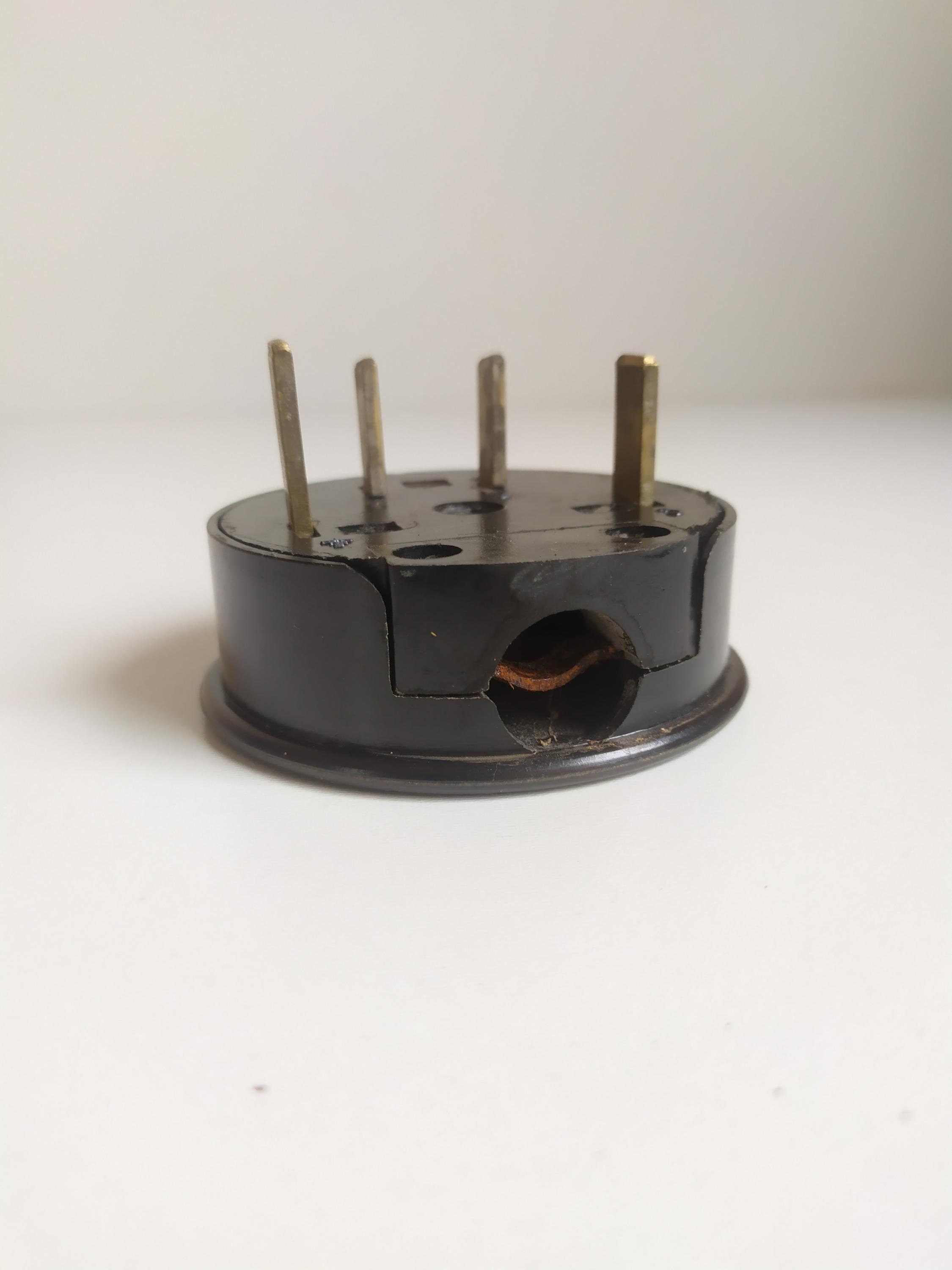 Soviet Vintage Electrical Socket 25A 380V - 1970s Bakelite 4 Pin Plug ...