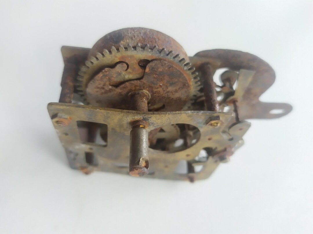 Vintage Rusty Clock Mechanism Angled View | Steampunk Gears Printable ...