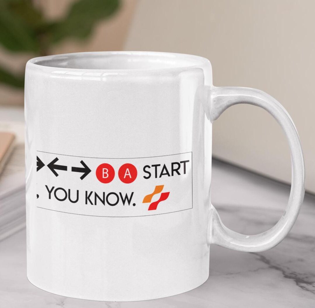 Classic Retro Konami Cheat Code Arcade 12 Oz Ceramic Mug, Nerdy Gift ...