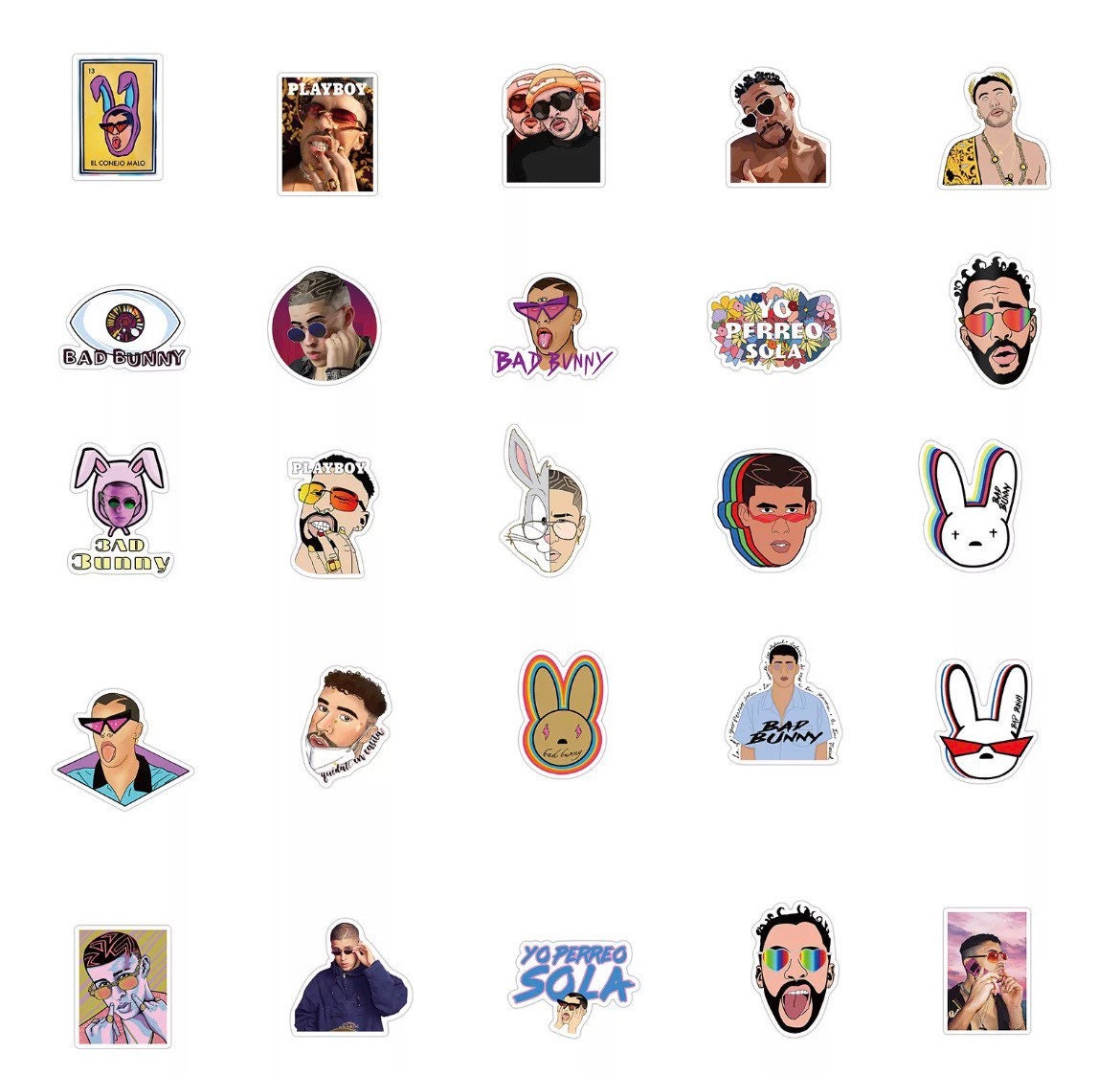 Bad Bunny Vinyl Stickers for Water Bottles,laptops,phone Cases,luggage ...