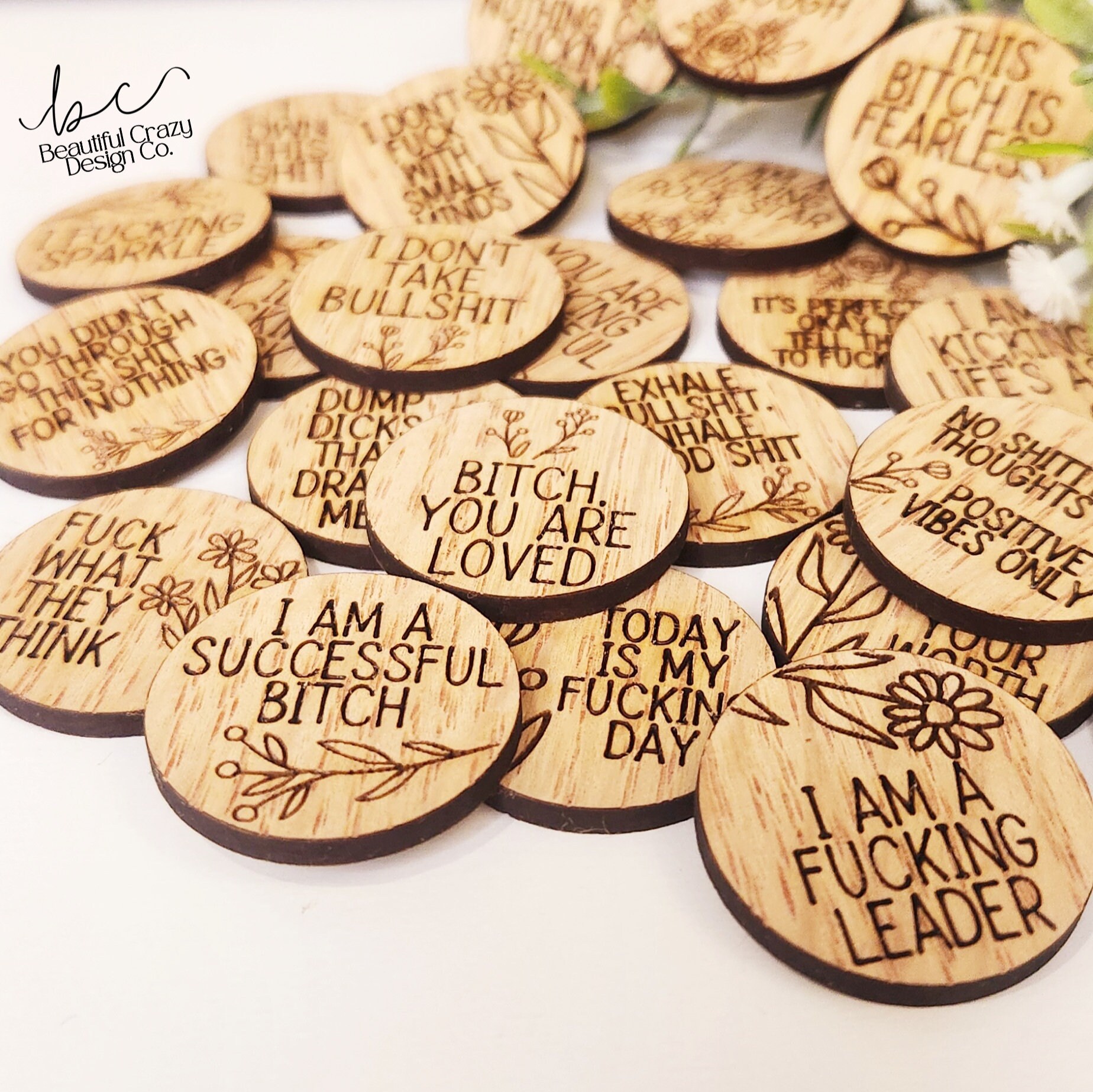 Sweary Affirmation Tokens | Fun Unique Adult Gift | Sweary Adult Pocket ...