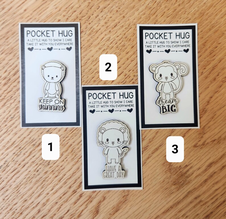 Pocket Hug Wood Animal Token & Card, Pocket Animal Keepsake, Gift for ...