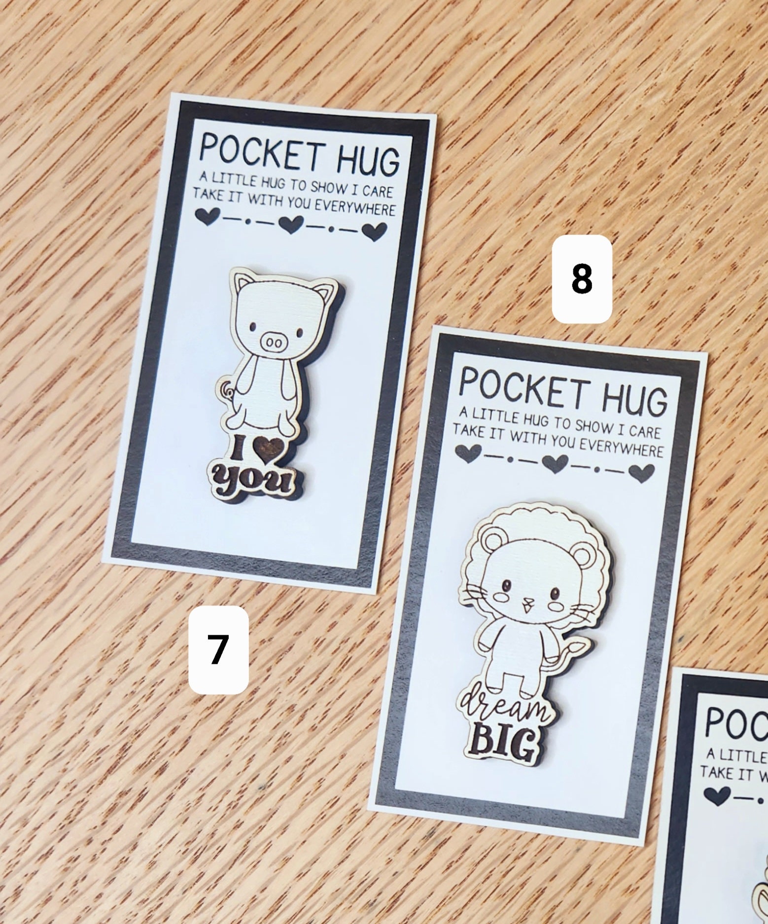 Pocket Hug Wood Animal Token & Card, Pocket Animal Keepsake, Gift for ...