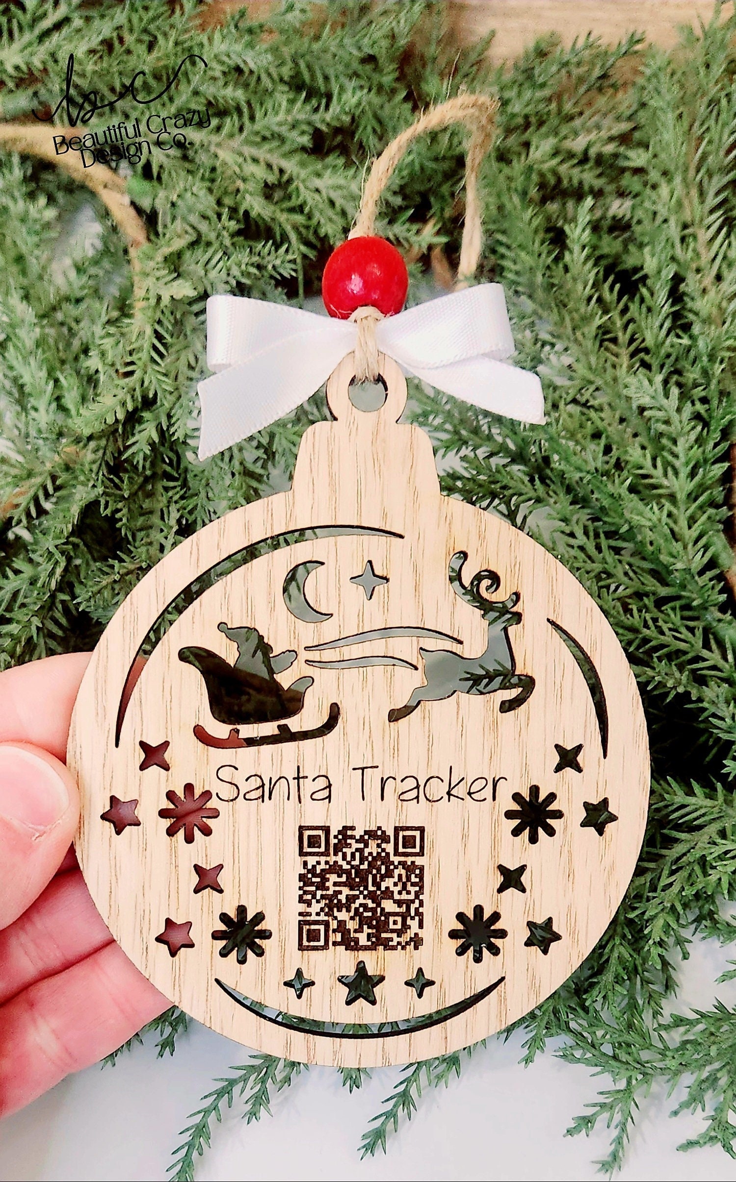 Santa Tracker Ornament With QR Code, Christmas Eve Family Fun, Family ...