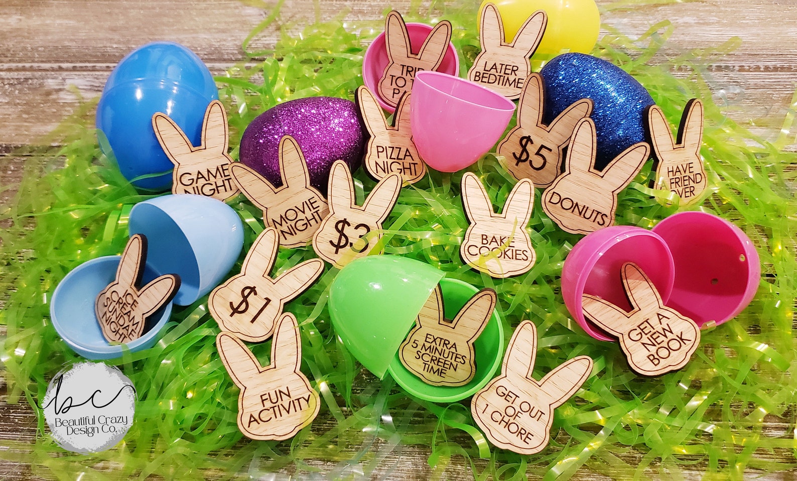 Wood Easter Egg Tokens Bunny Shape Easter Basket Coins - Etsy