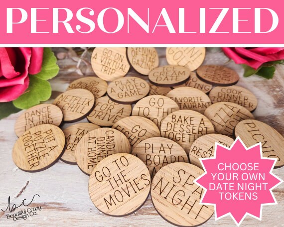 CUSTOM Date Night Tokens, Personalized Valentines Day Gift Idea, Love ...