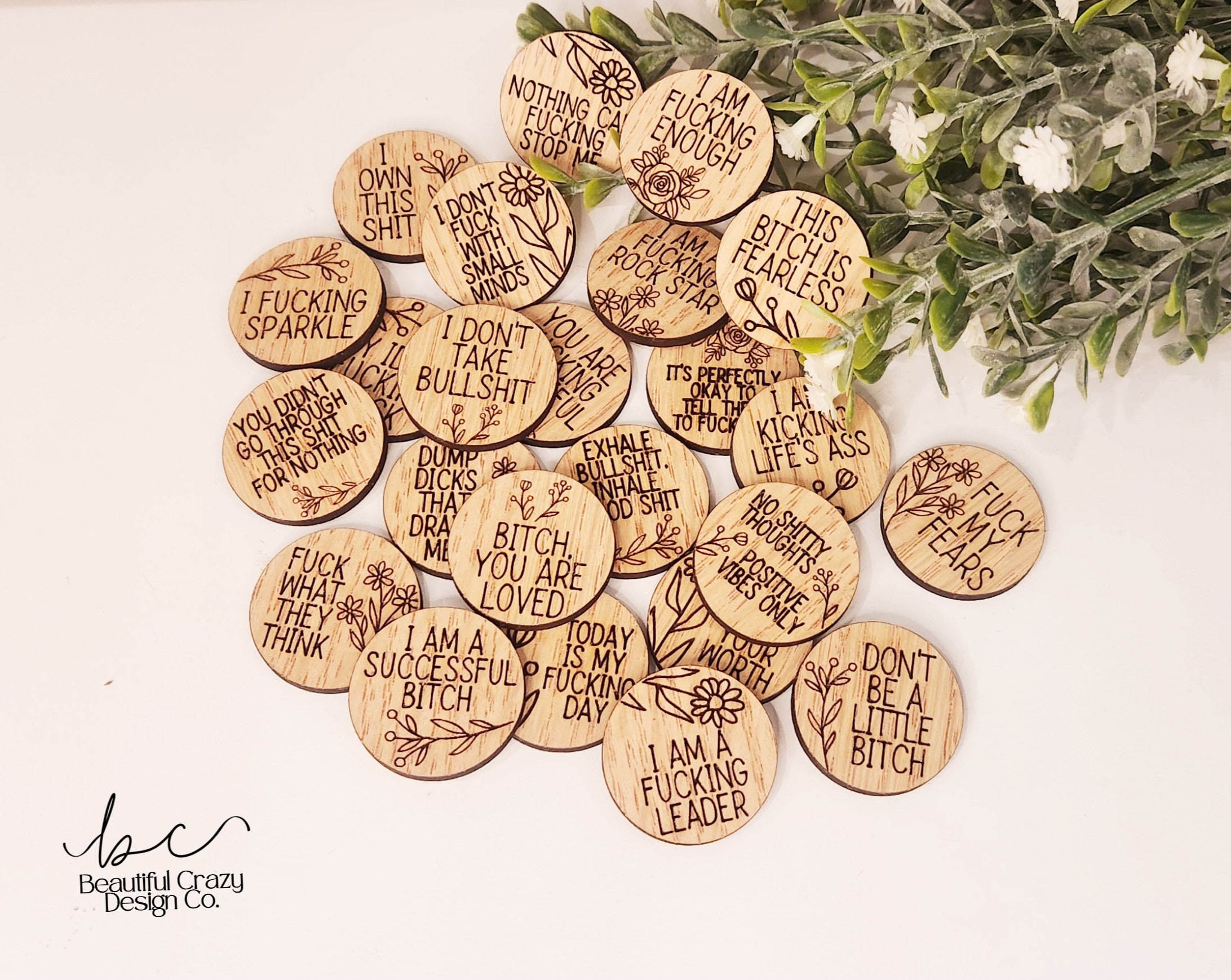 Sweary Affirmation Tokens Fun Unique Adult Gift Sweary Adult Pocket ...