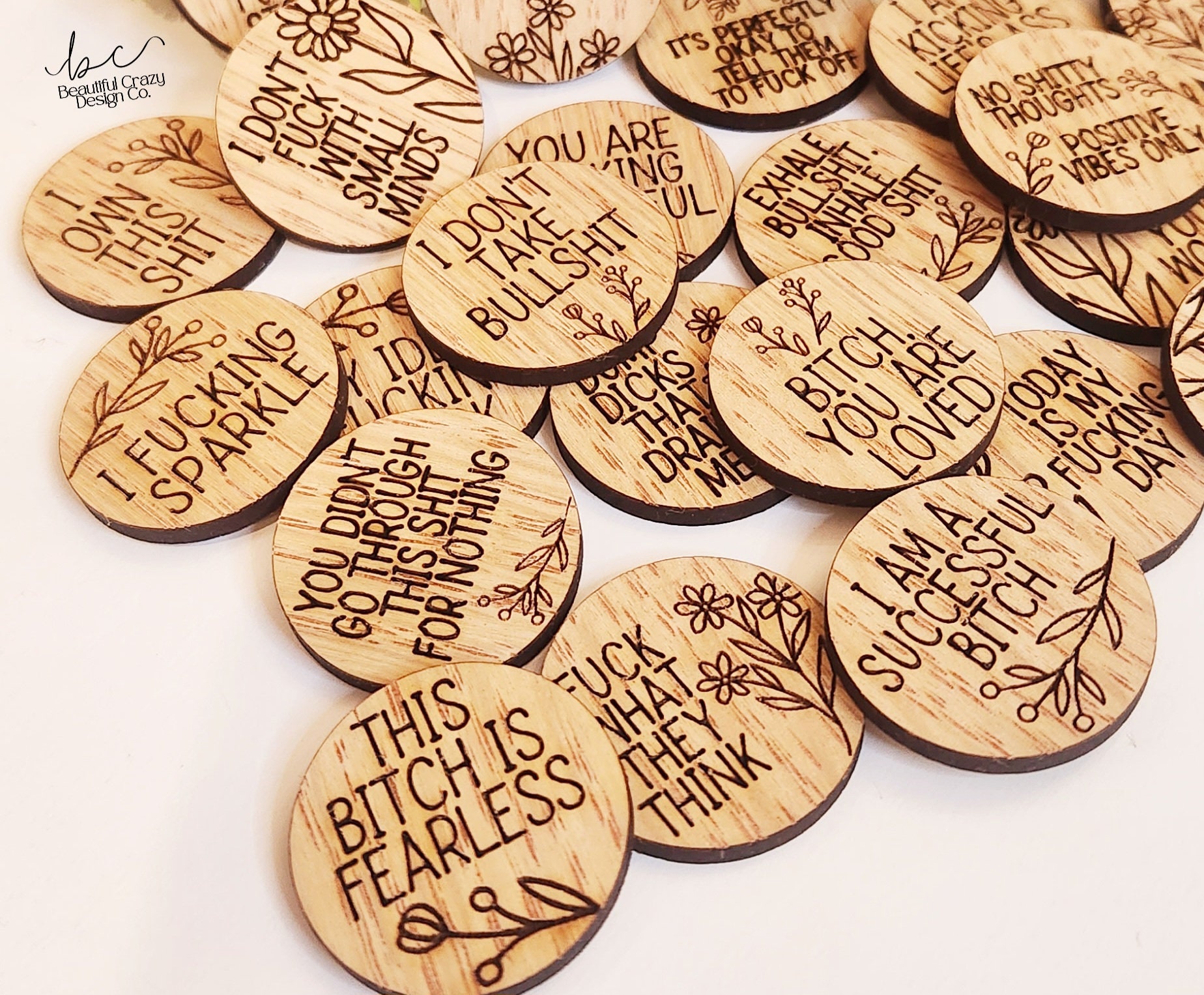 Sweary Affirmation Tokens Fun Unique Adult Gift Sweary Adult Pocket ...