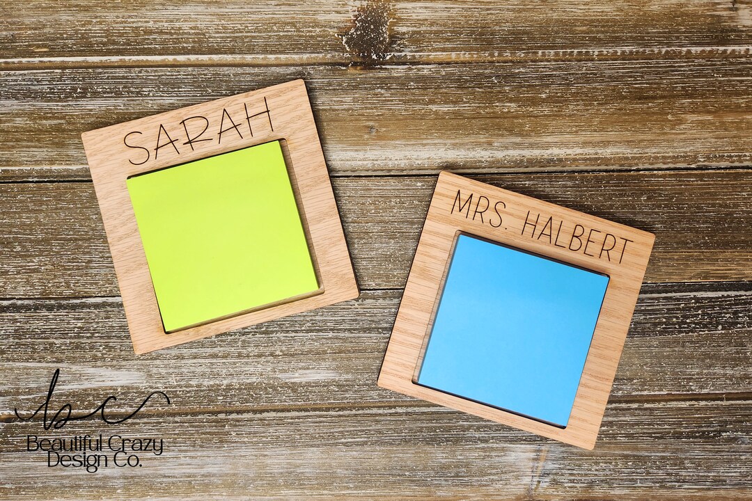 Custom Sticky Note Holder, Personalized Teacher Gift, Laser Engraved ...