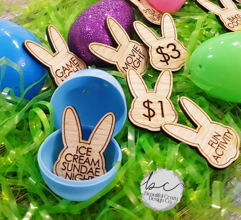 Wood Easter Egg Tokens Bunny Shape Easter Basket Coins - Etsy