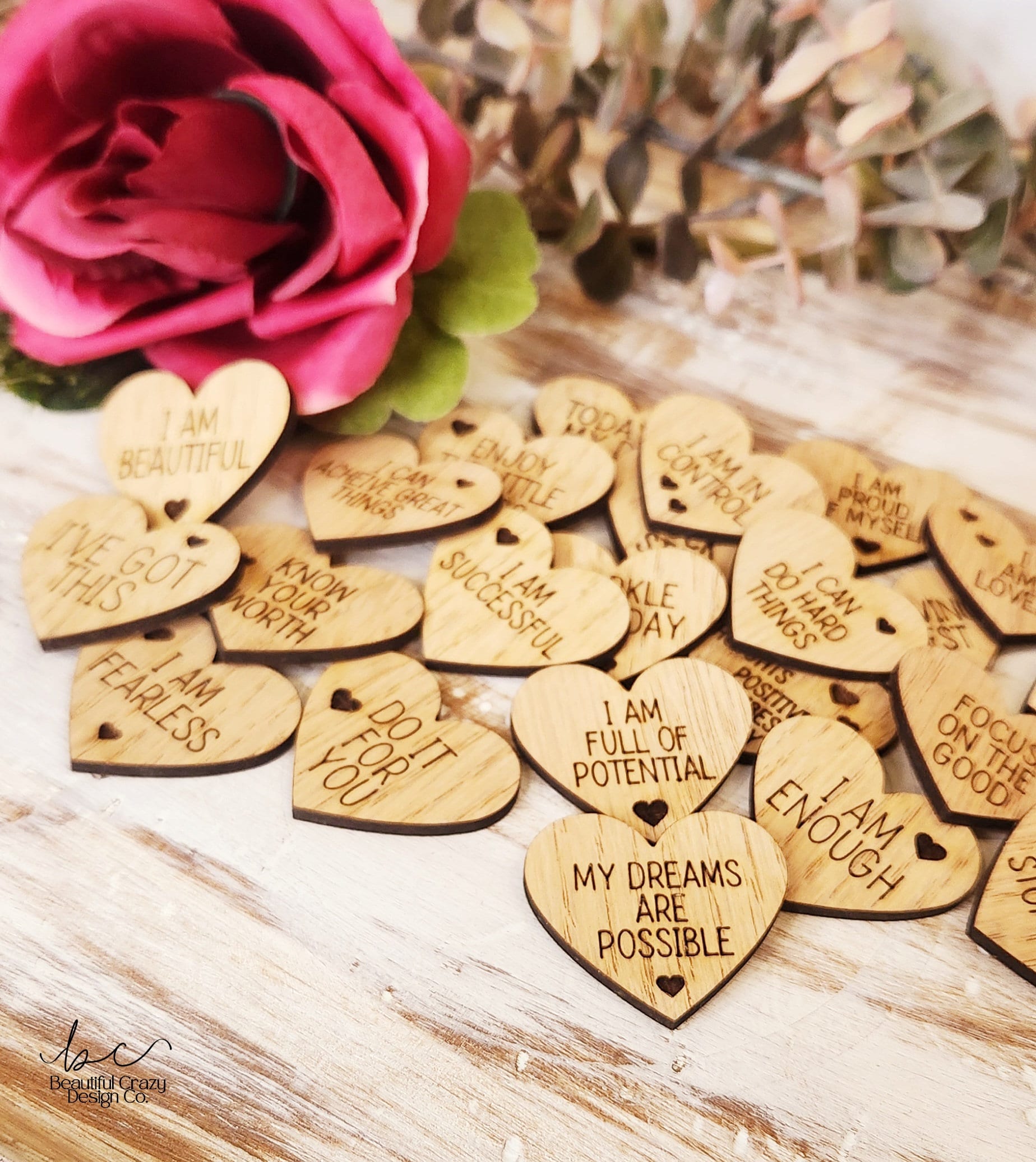 Affirmation Tokens, Heart Wood Tokens, Positive Pocket Tokens ...