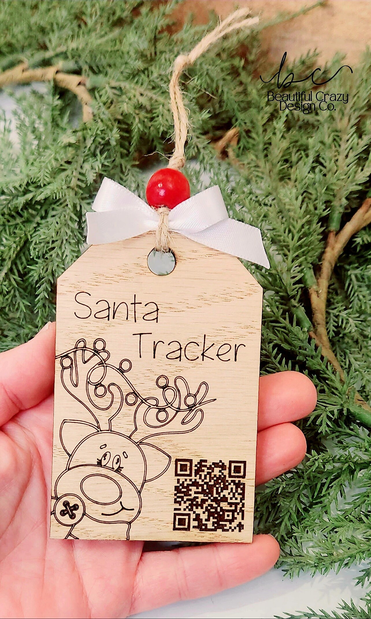 Santa Tracker Ornament With QR Code, DIY Kids Coloring Ornament, Family ...