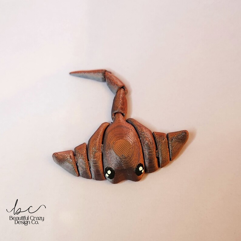 3D Printed Articulated Stingray Sea Creature Fidget Figurine - Etsy
