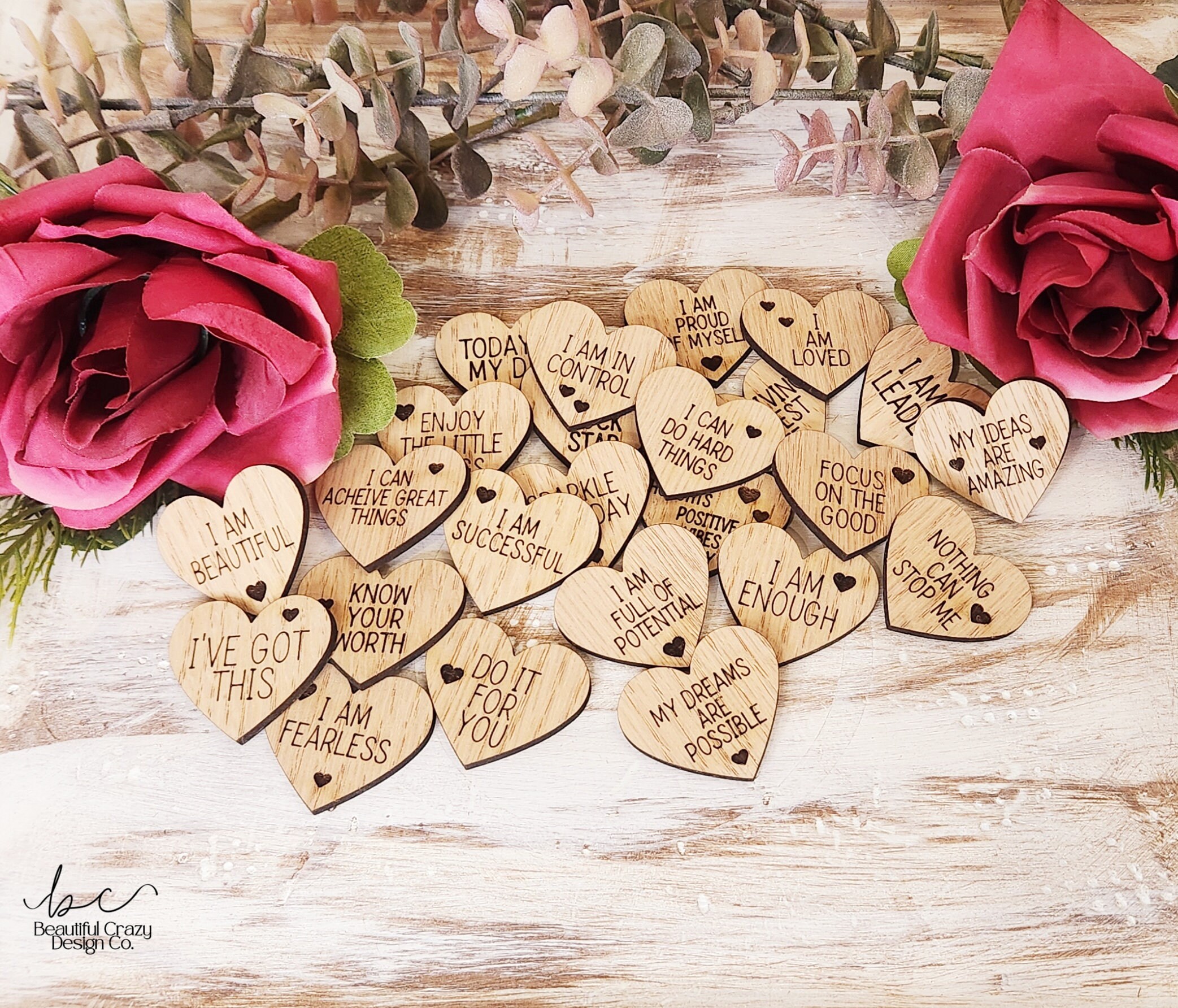 Affirmation Tokens, Heart Wood Tokens, Positive Pocket Tokens ...