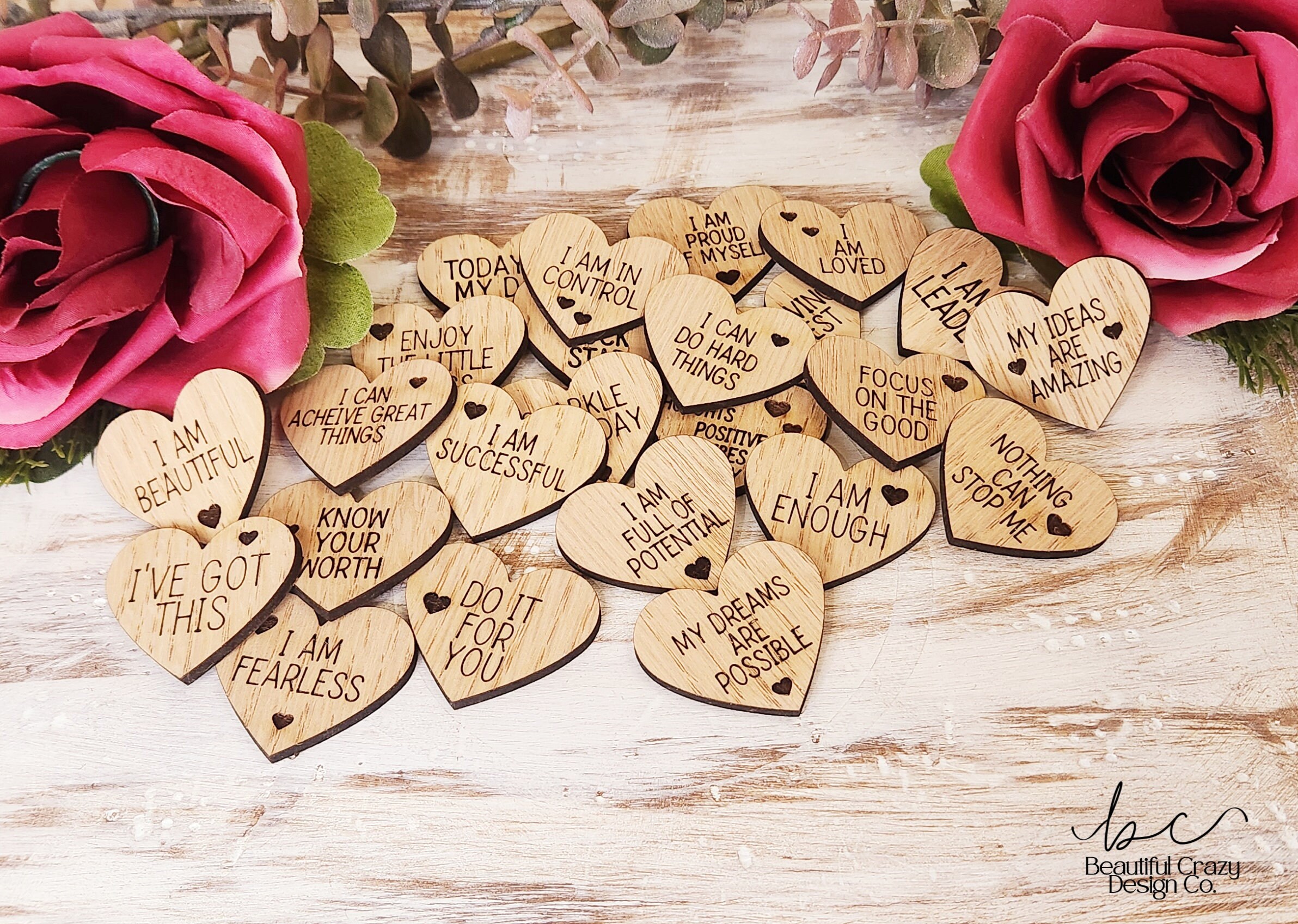 Affirmation Tokens, Heart Wood Tokens, Positive Pocket Tokens ...