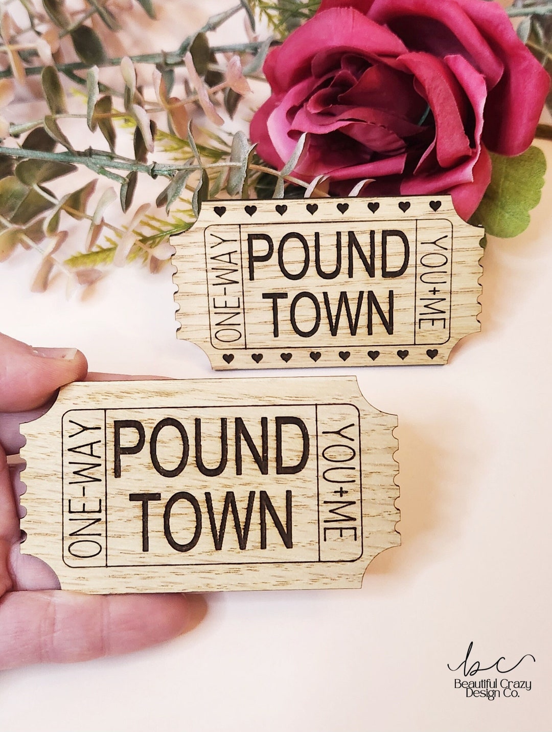Laser Engraved Wooden Pound Town Ticket, Unique Valentine's Day Gift ...