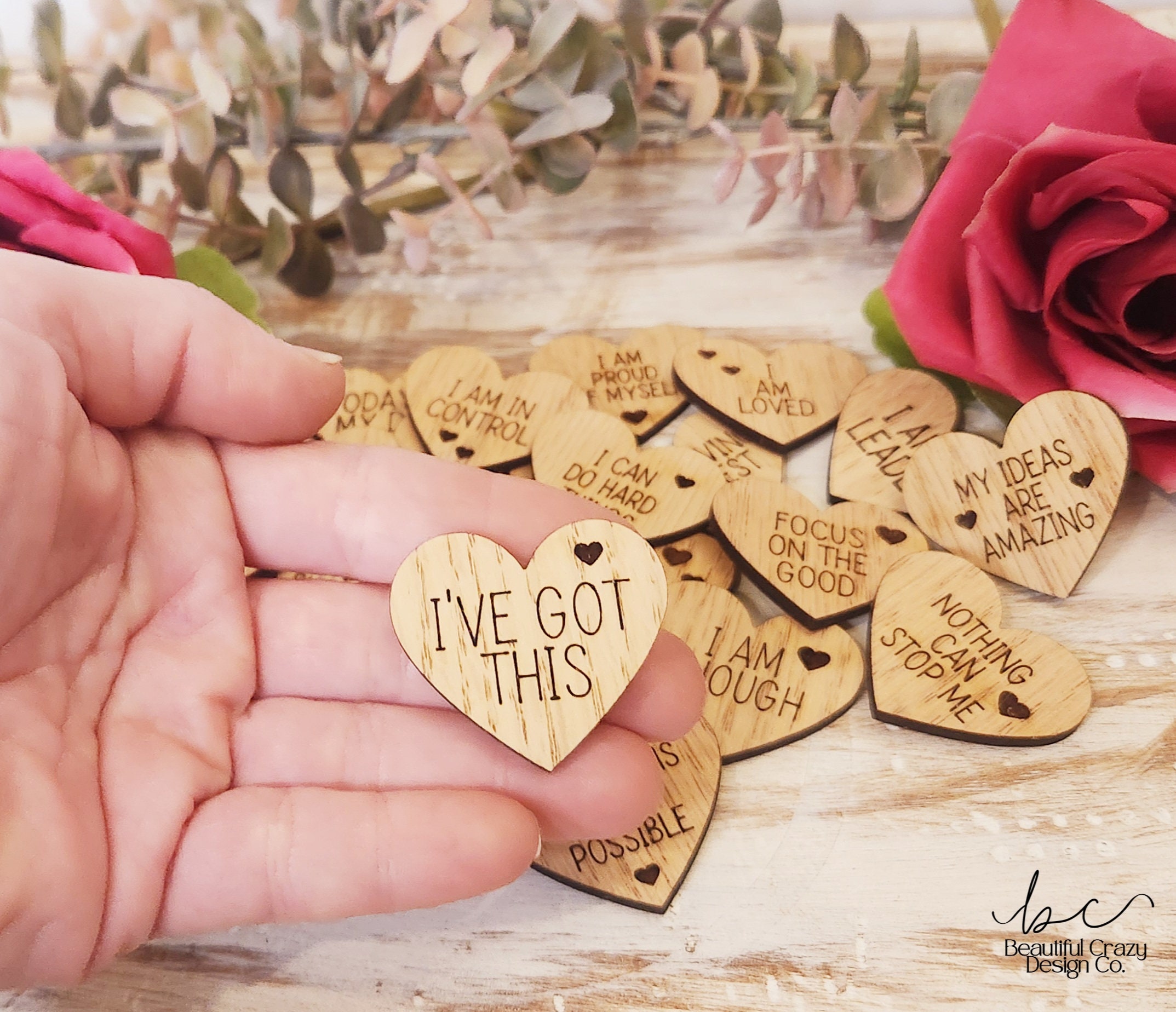 Affirmation Tokens, Heart Wood Tokens, Positive Pocket Tokens ...