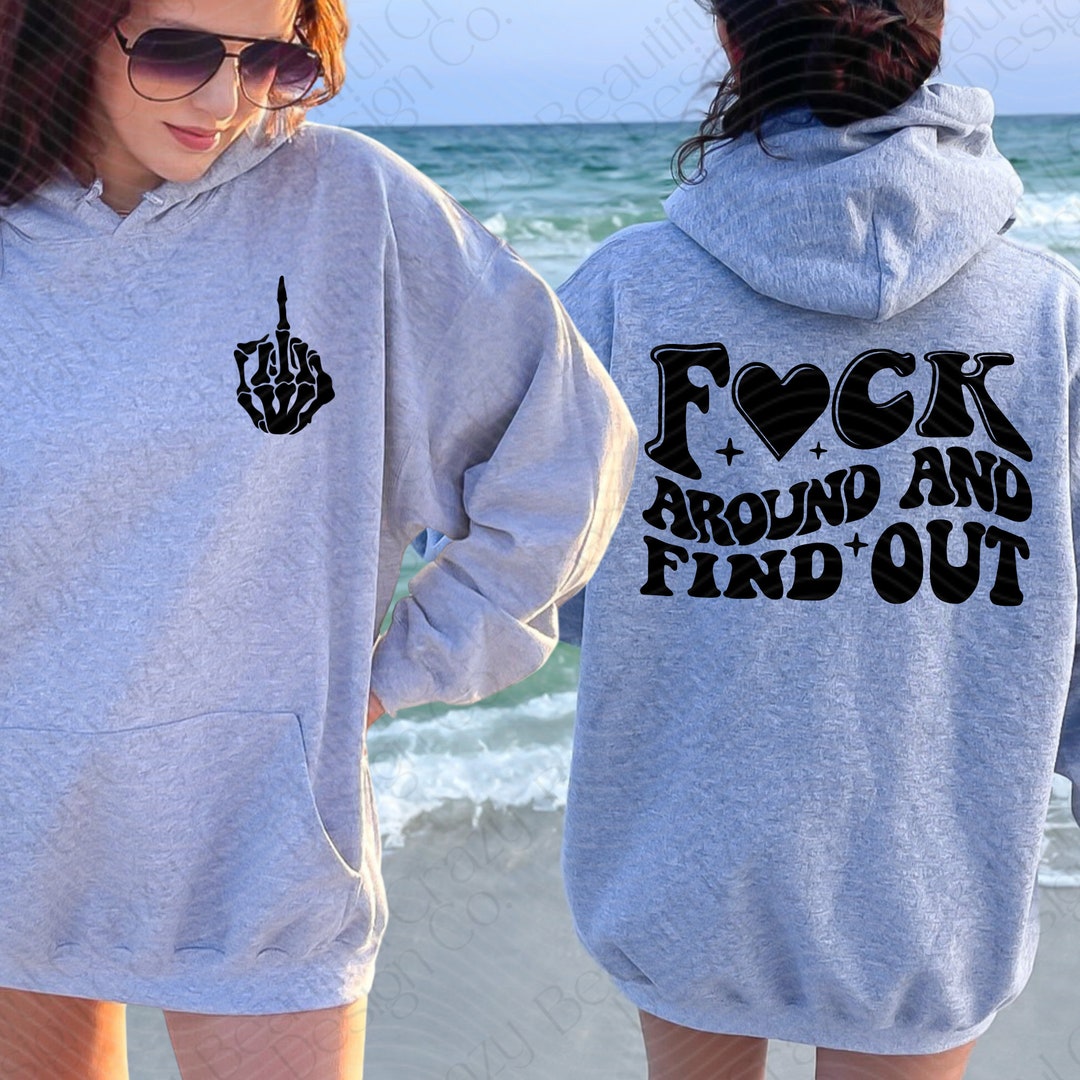Skeleton Middle Finger Hooded Sweatshirt With FAFO Fuck - Etsy