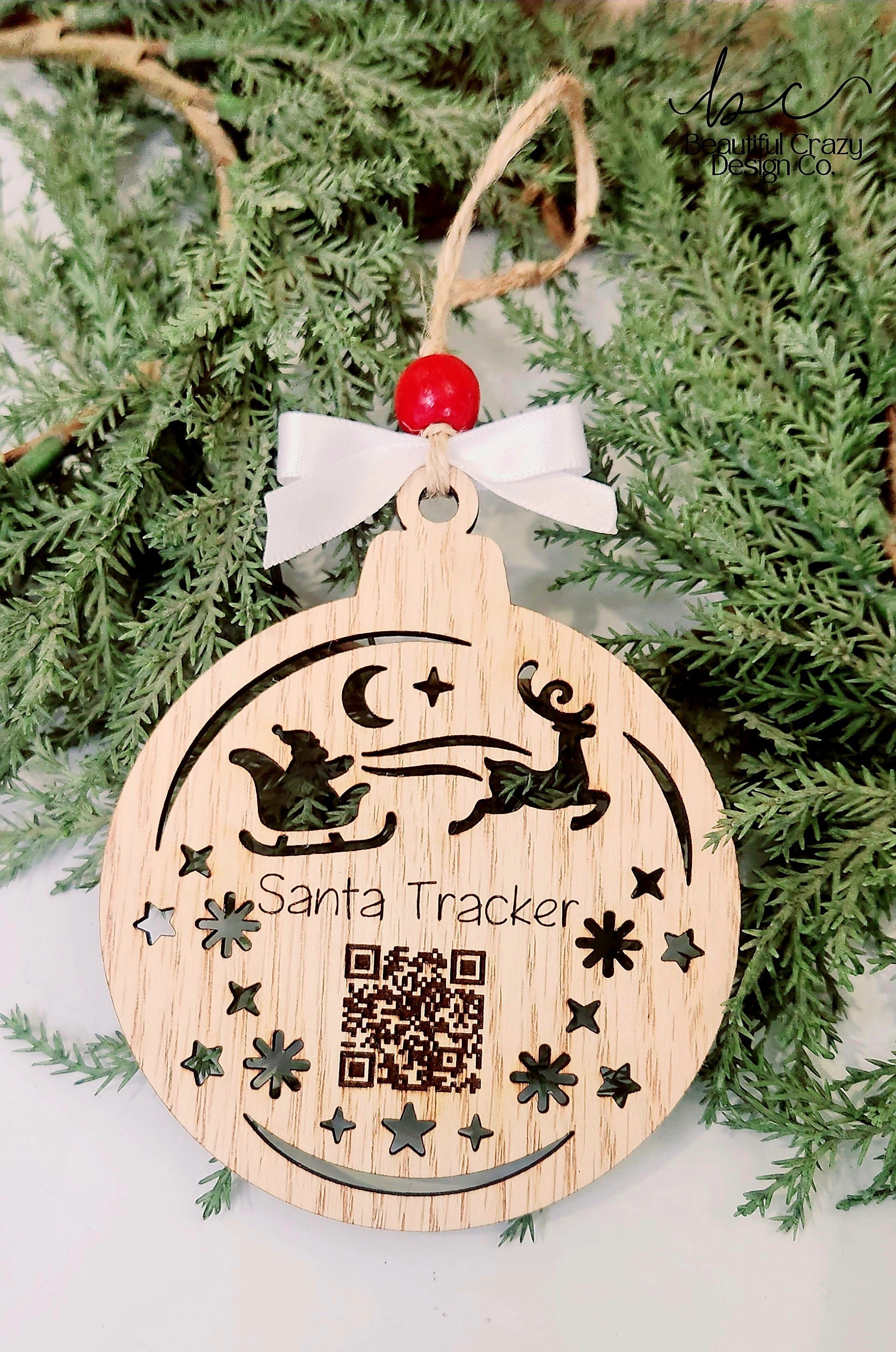 Santa Tracker Ornament With QR Code, Christmas Eve Family Fun, Family ...