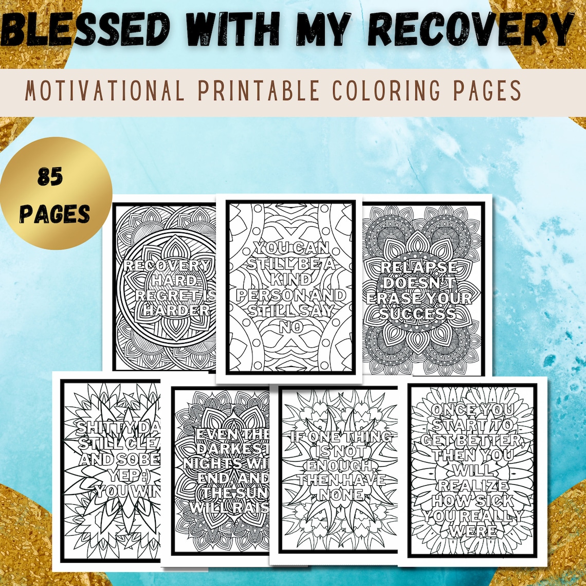 Sobriety 12 Steps Recovery Coloring Pages Adult Coloring Book Makes