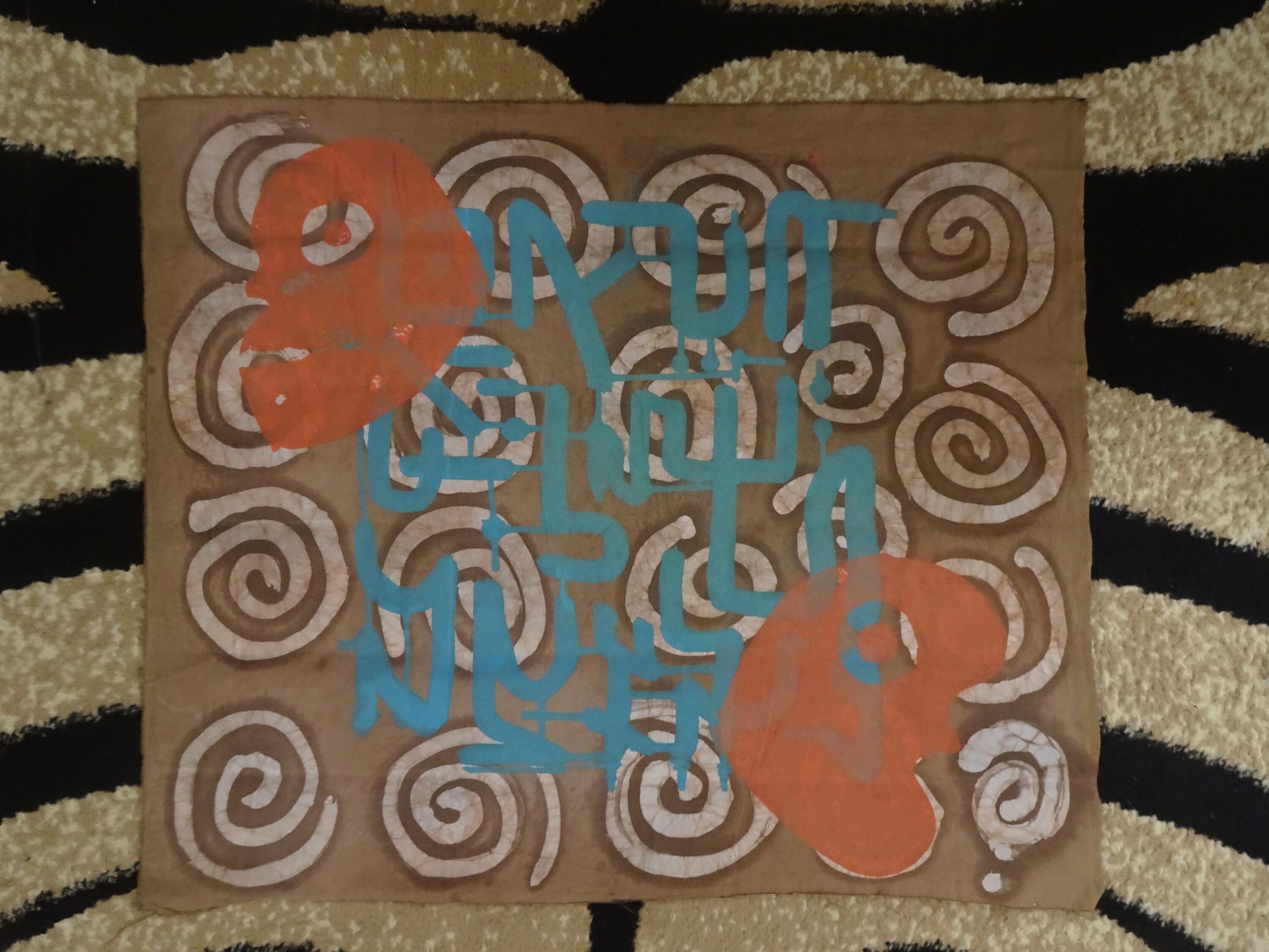 Prints Screenprints SCREENTPRINT + batik ORANGE HEADS Art ...