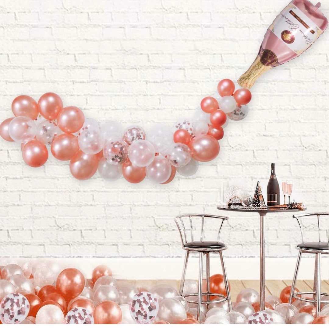 Champagne Bubble Balloon Garland Champagne Rose Gold, Confetti Rose ...