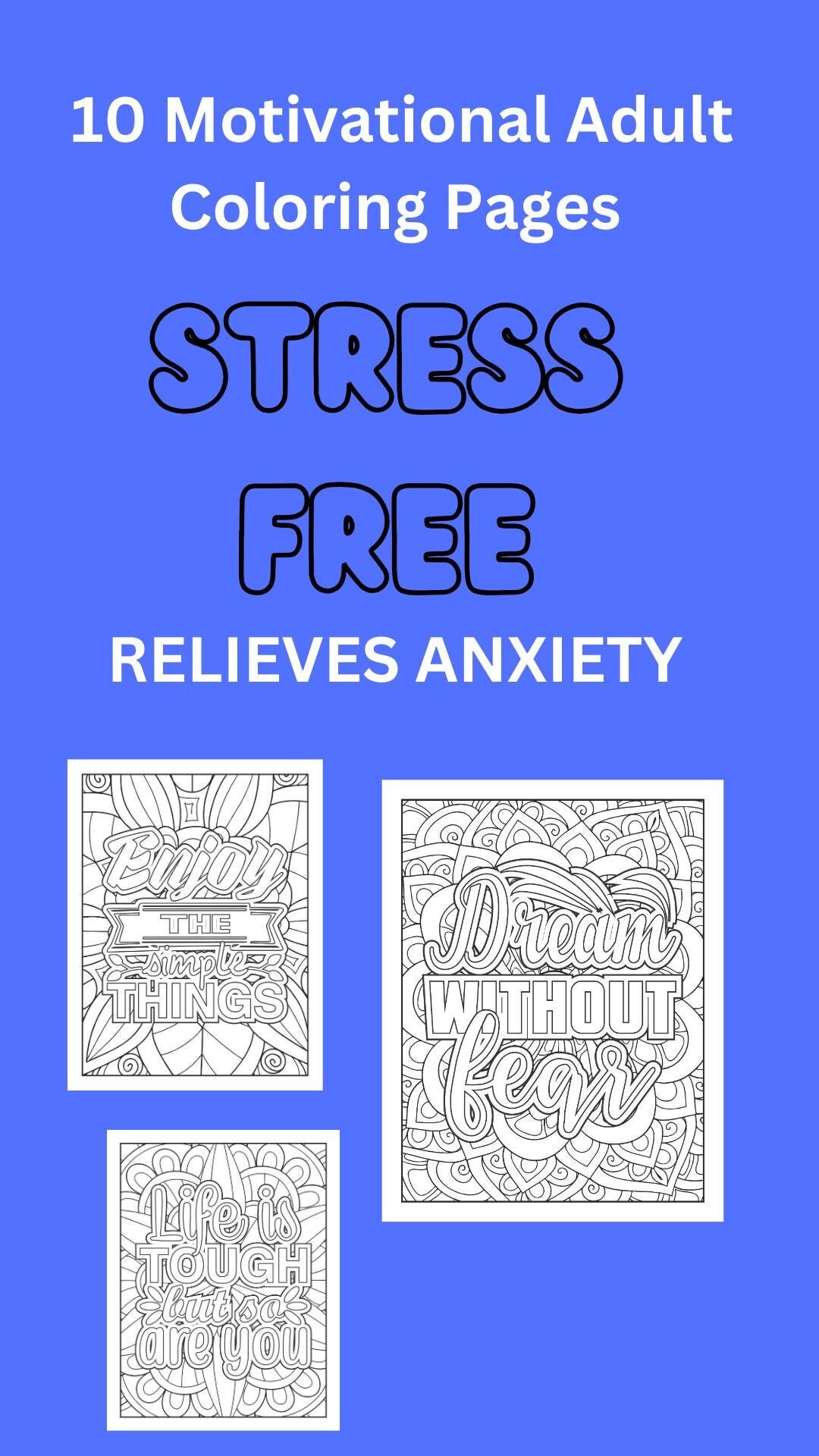 10 Adult Coloring Pages- STRESS RELIEF - Etsy