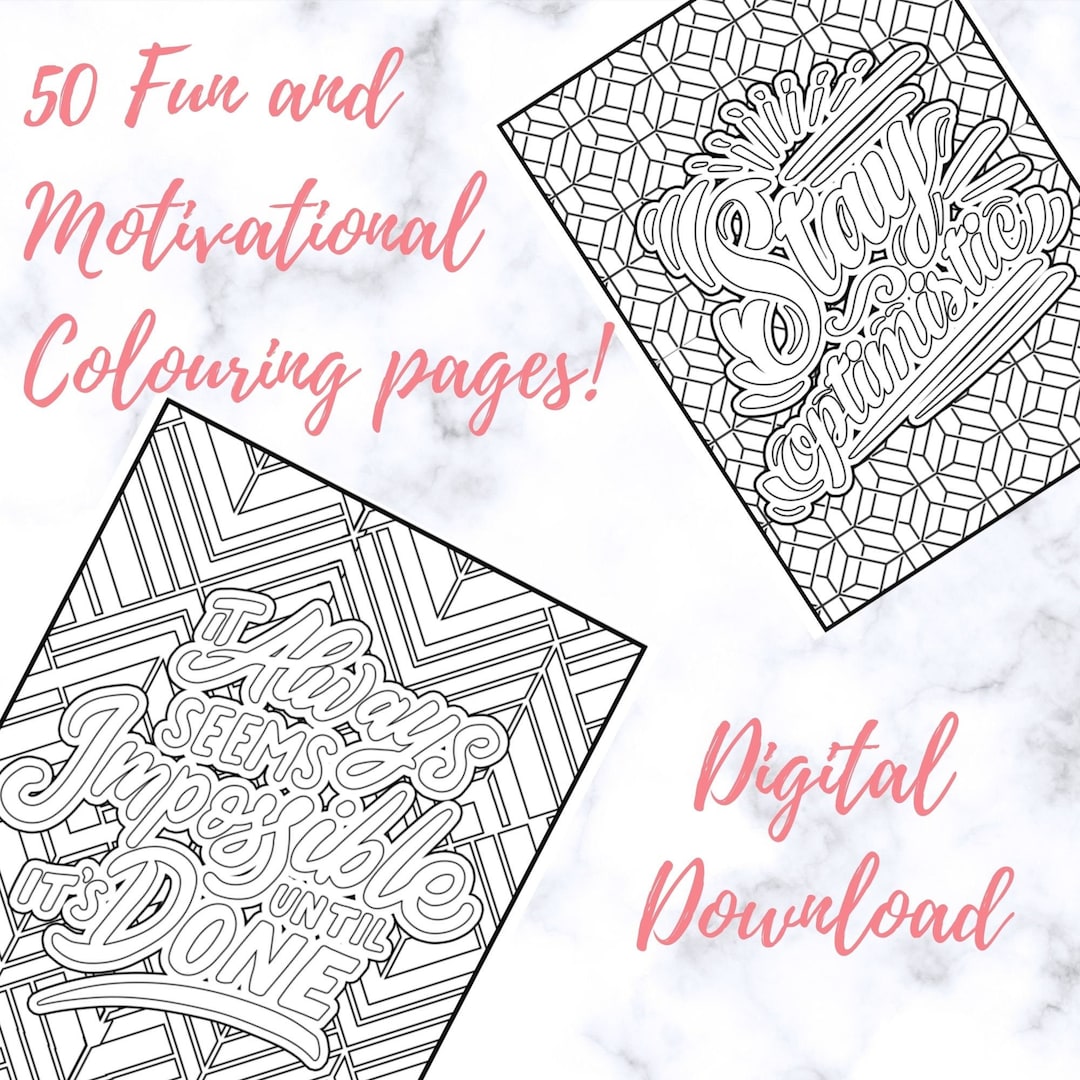 50 Motivational Colouring Pages to Download - Etsy