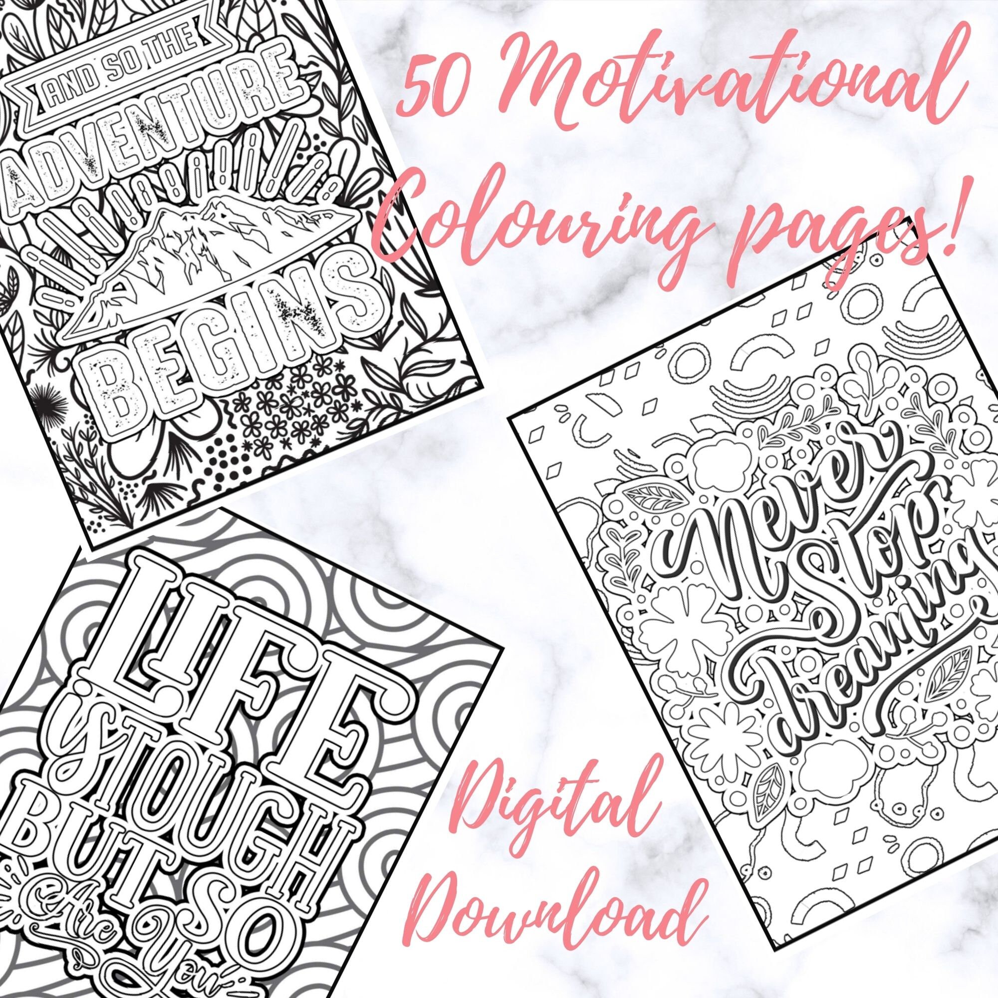50 Motivational Colouring Pages to Download - Etsy Australia