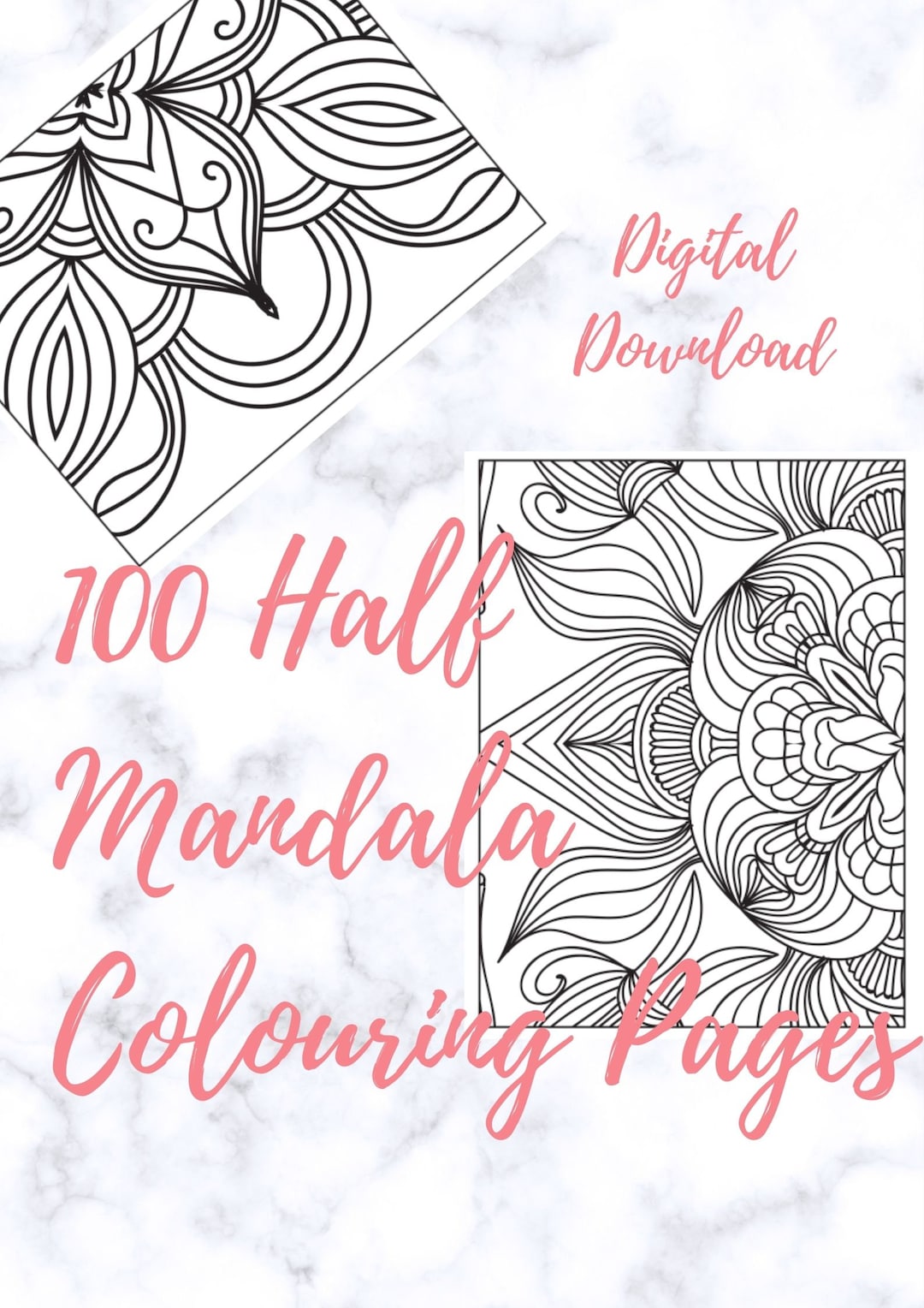 100 Side Mandala Colouring Pages to Download - Etsy