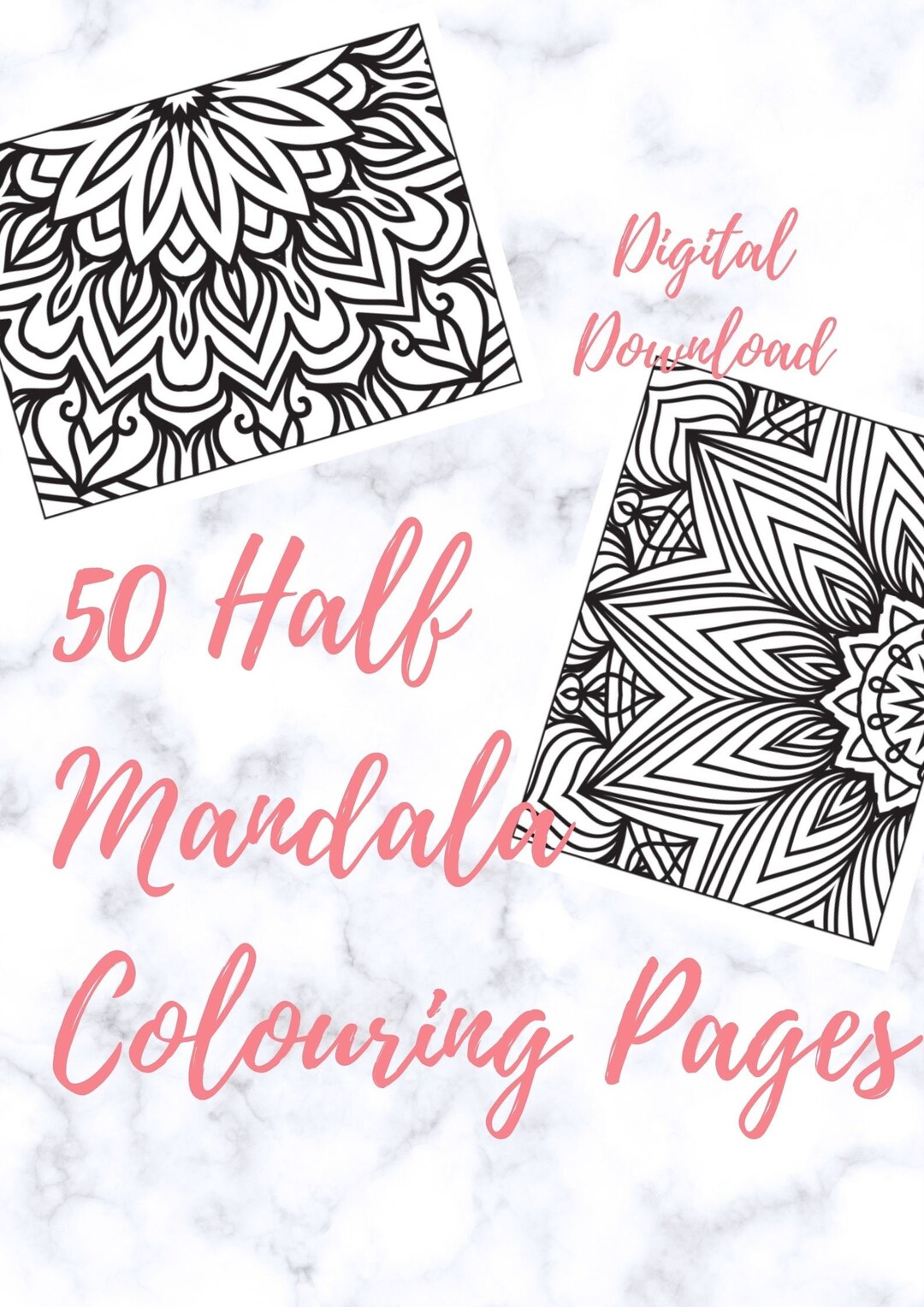 50 Side Mandala Colouring Pages to Download - Etsy