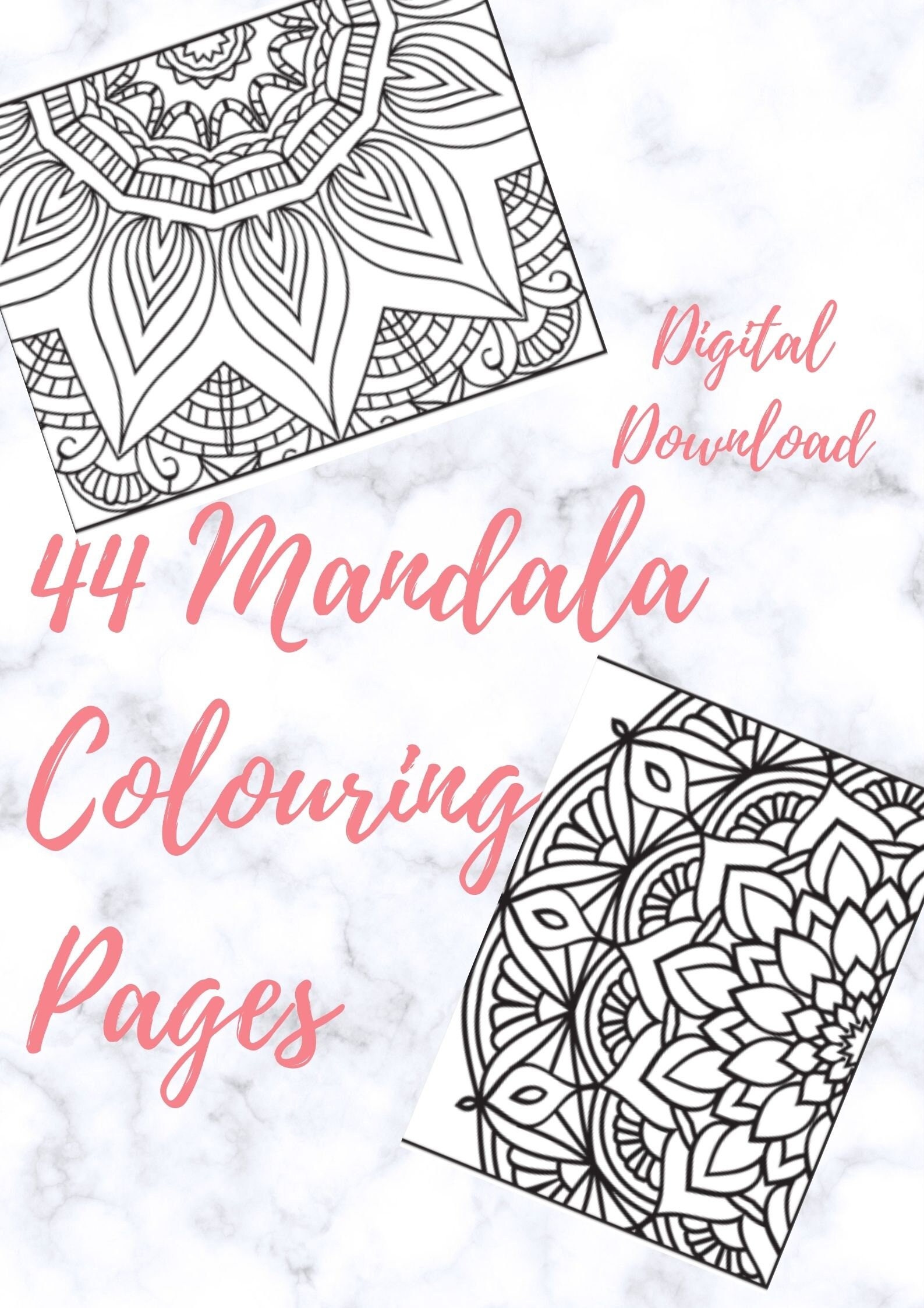 44 Half Mandalas Colouring Pages to Download - Etsy