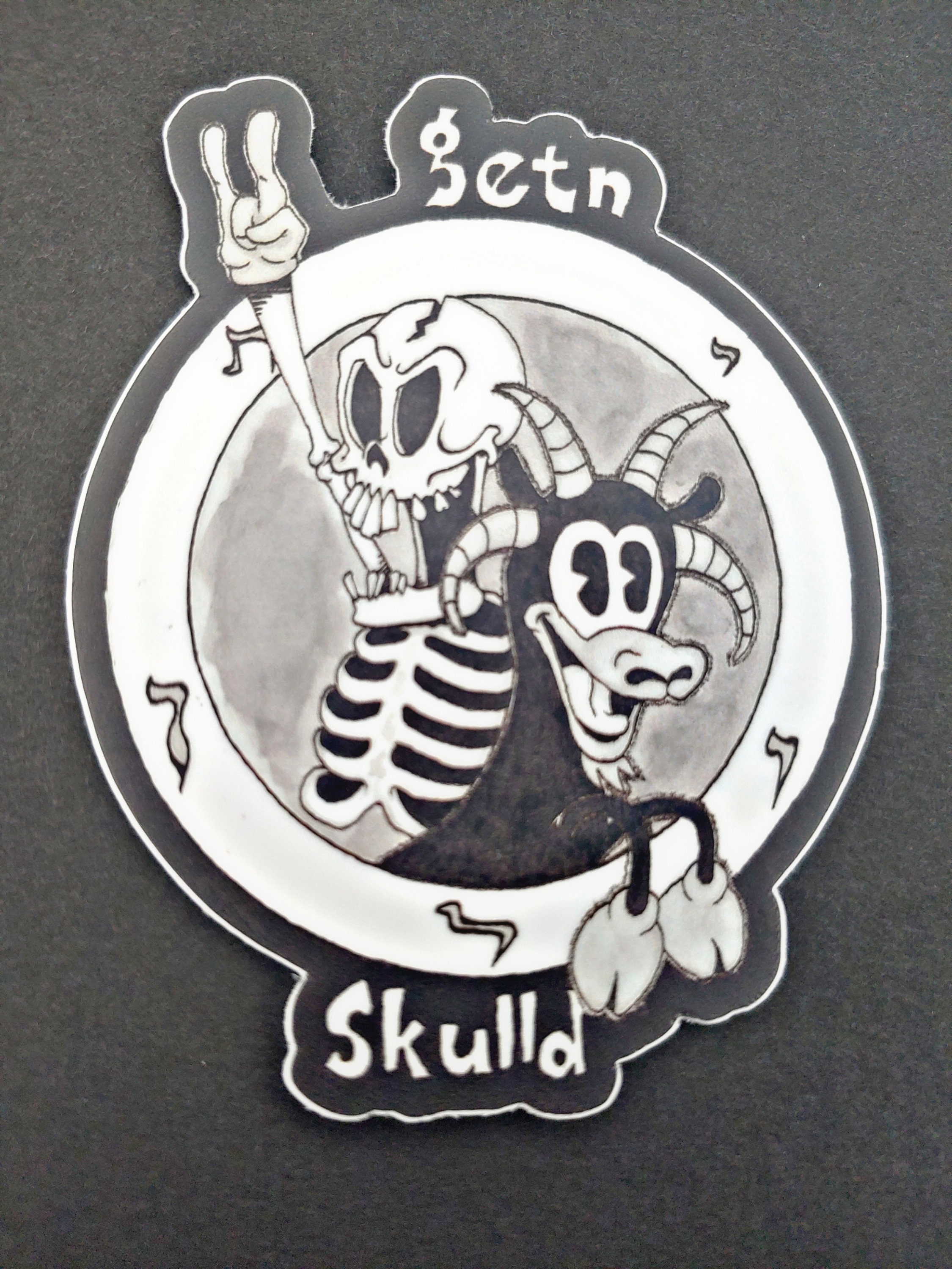 Jake and Skully Deluxe Sticker, Cartoon Sticker, Pentagram, Baphomet ...