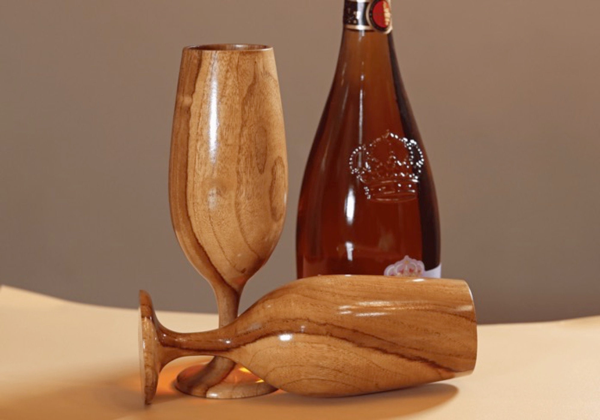 Handmade Teak Wood Wine Glasses - Set of 2 Unique Wooden Goblets - Etsy